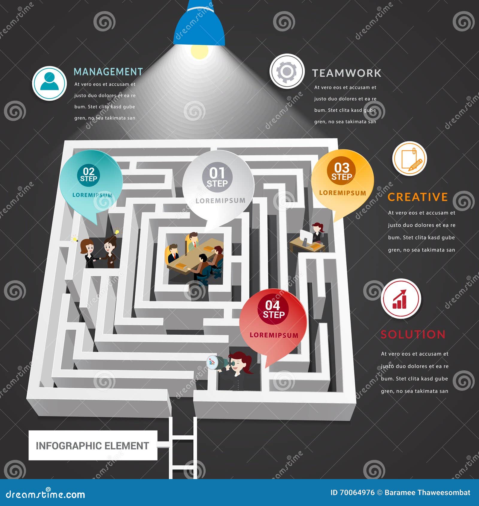 Maze Vector Infographic for Business Worker. Stock Vector ...