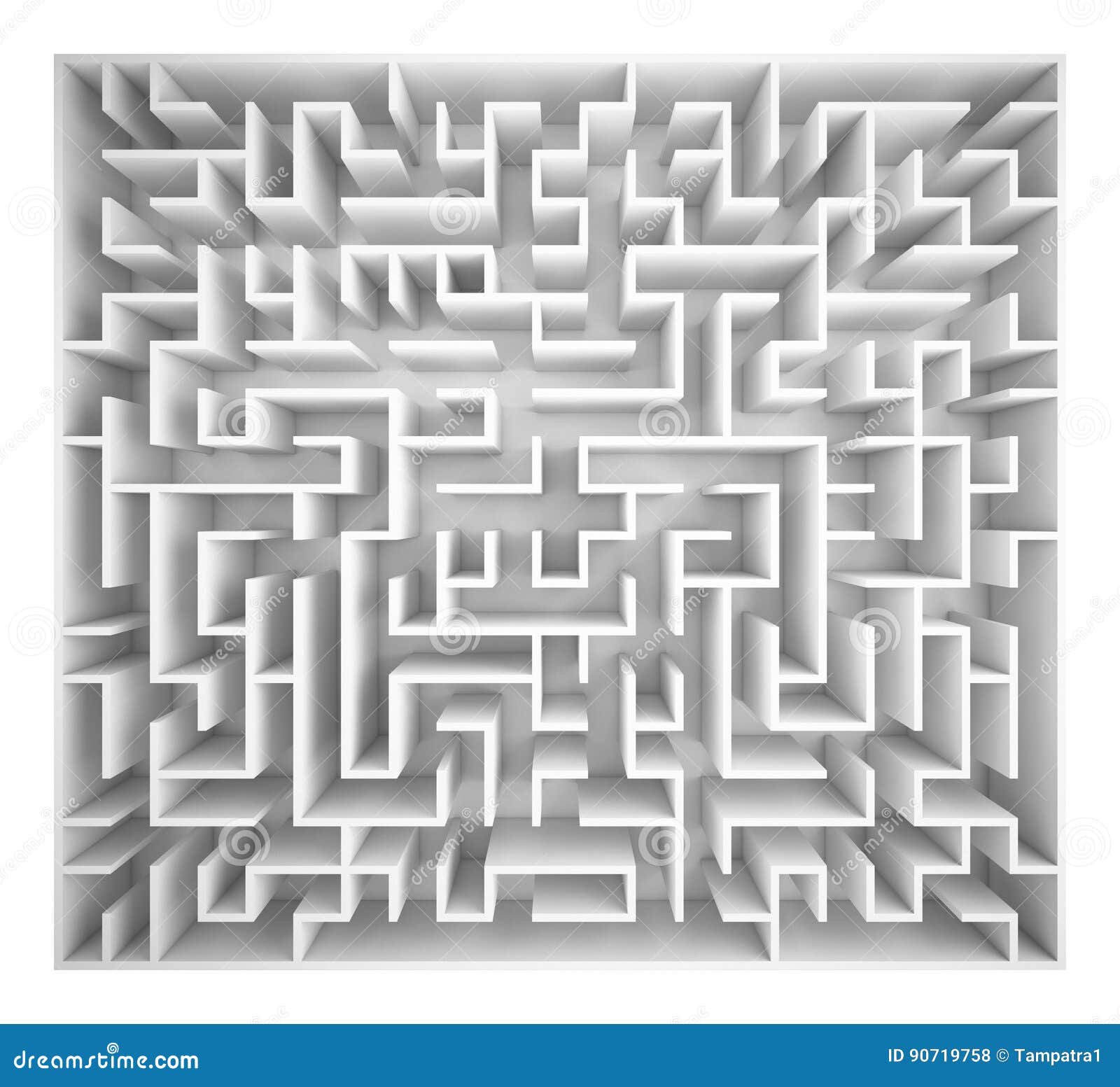 Maze on White Background, 3d Rendering Illustration Stock Illustration ...