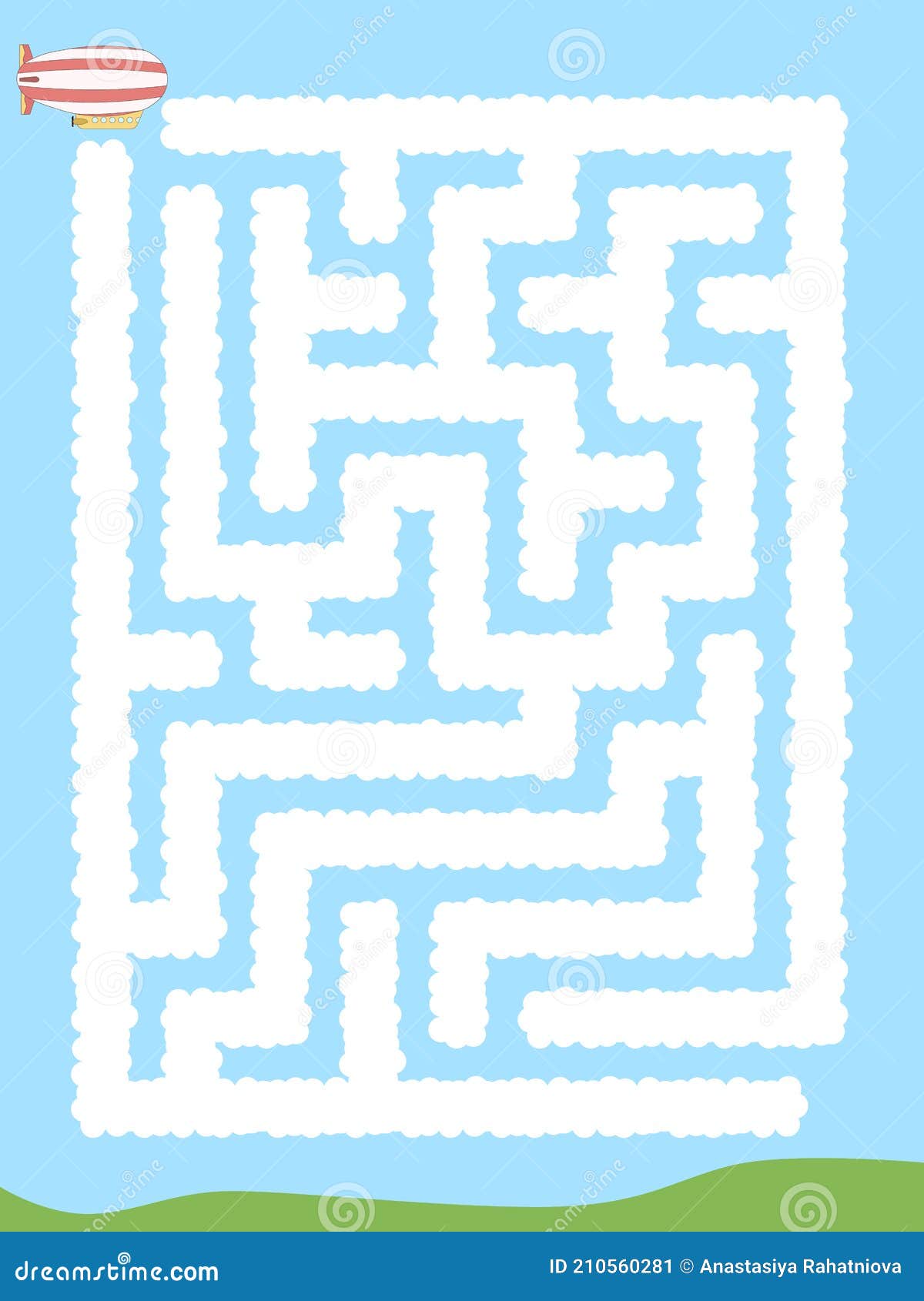Maze. Zeppeling Flying through the Clouds Stock Vector - Illustration ...