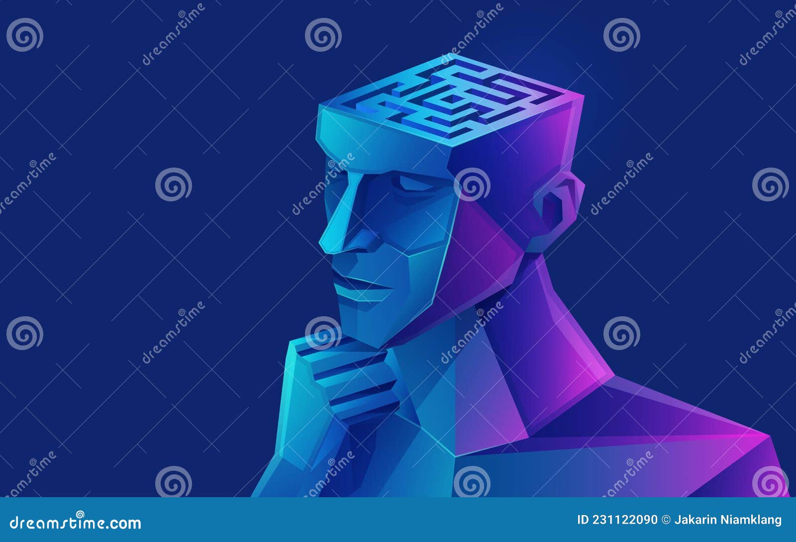 MazeHead stock vector. Illustration of idea, gesture - 231122090