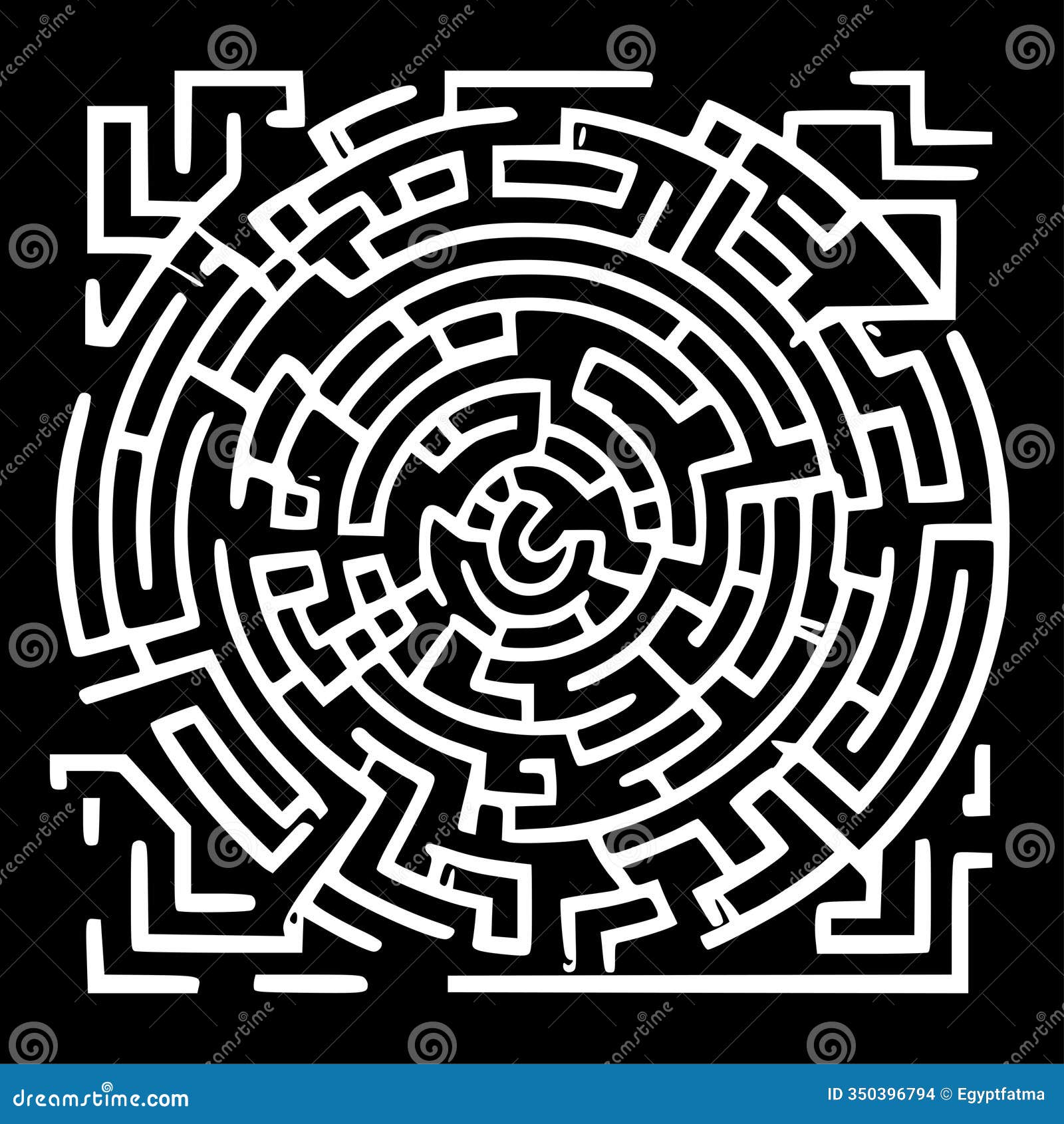 Mazes - Black and White Vector Illustration Stock Illustration ...
