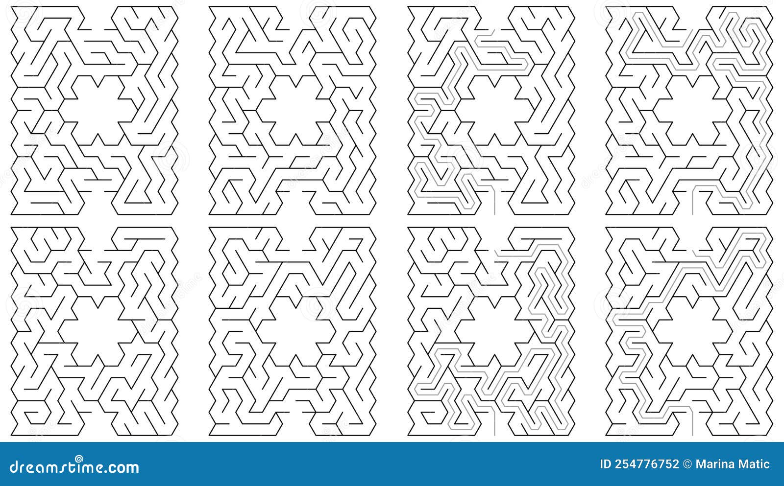 Mazes With Snowflake Shape Core Vector Illustration | CartoonDealer.com ...
