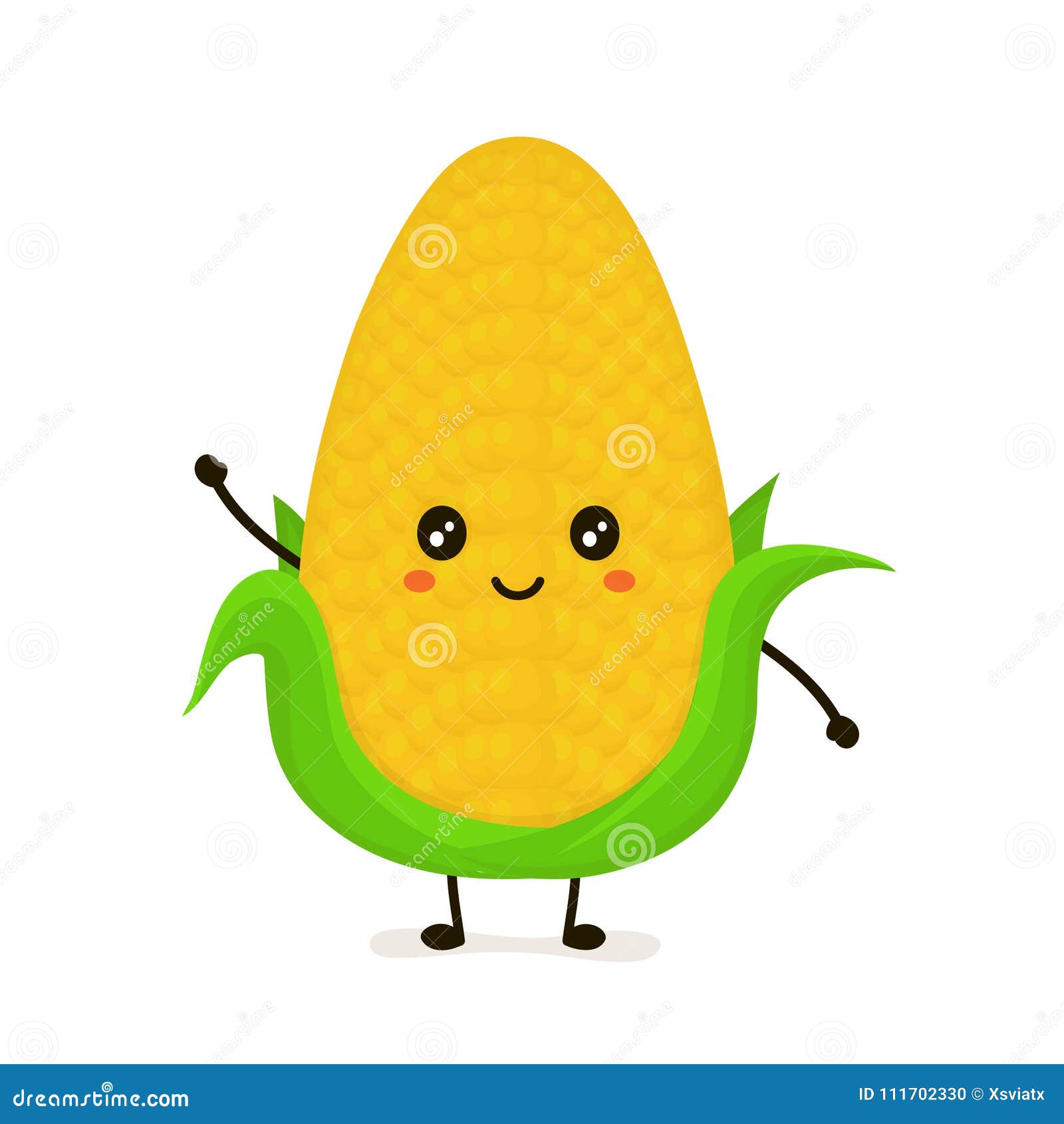 Mazorca De Maíz Sonriente Linda Feliz Divertida Vector Ilustración del ...