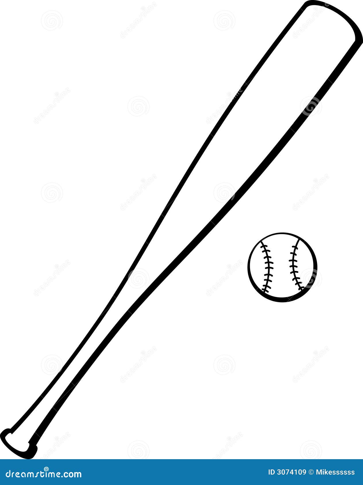 Mazza da baseball e sfera illustrazione vettoriale. Illustrazione di ...