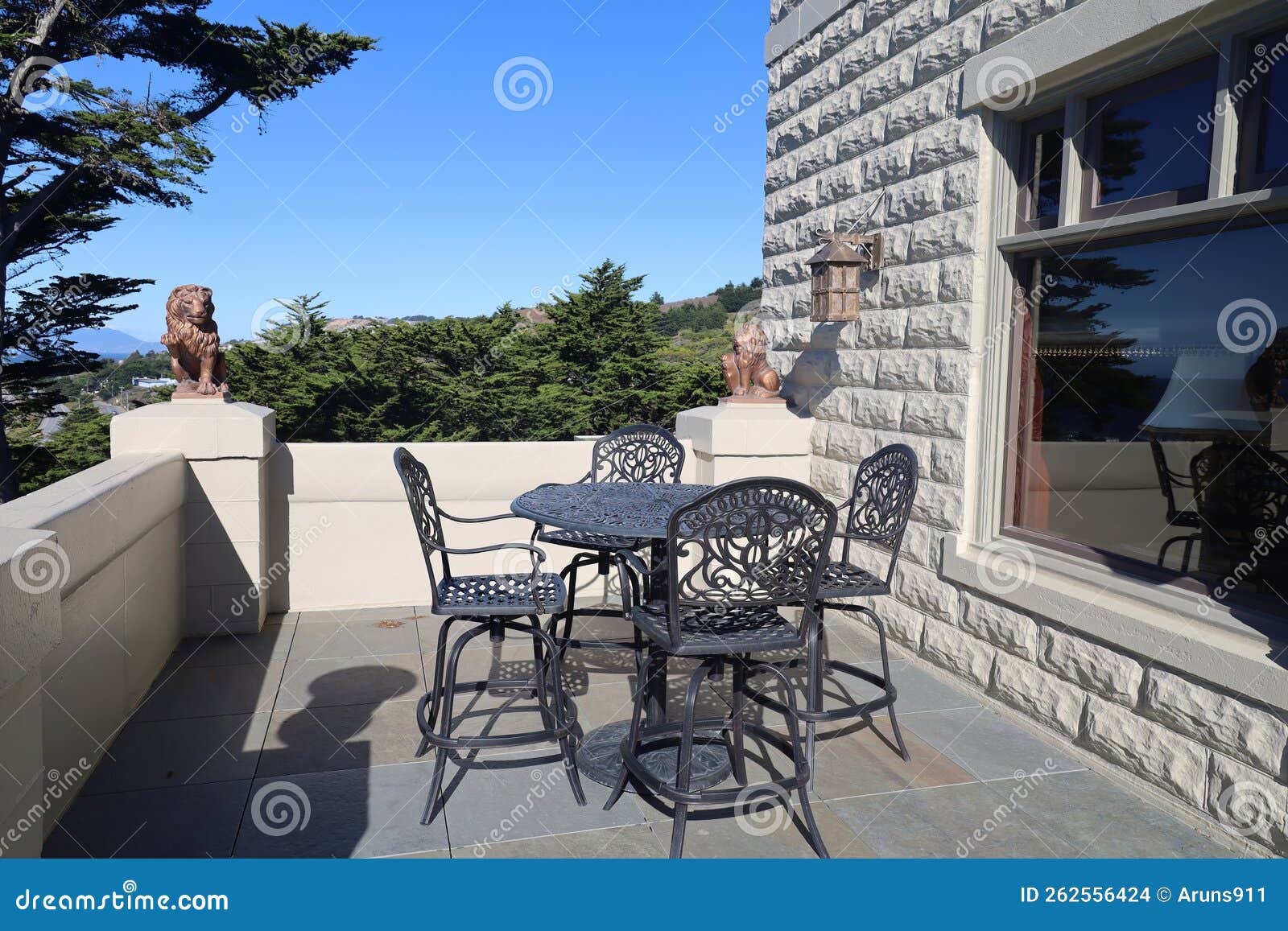 Patio Furniture at Mazza`s Castle Pacifica California Editorial Stock ...