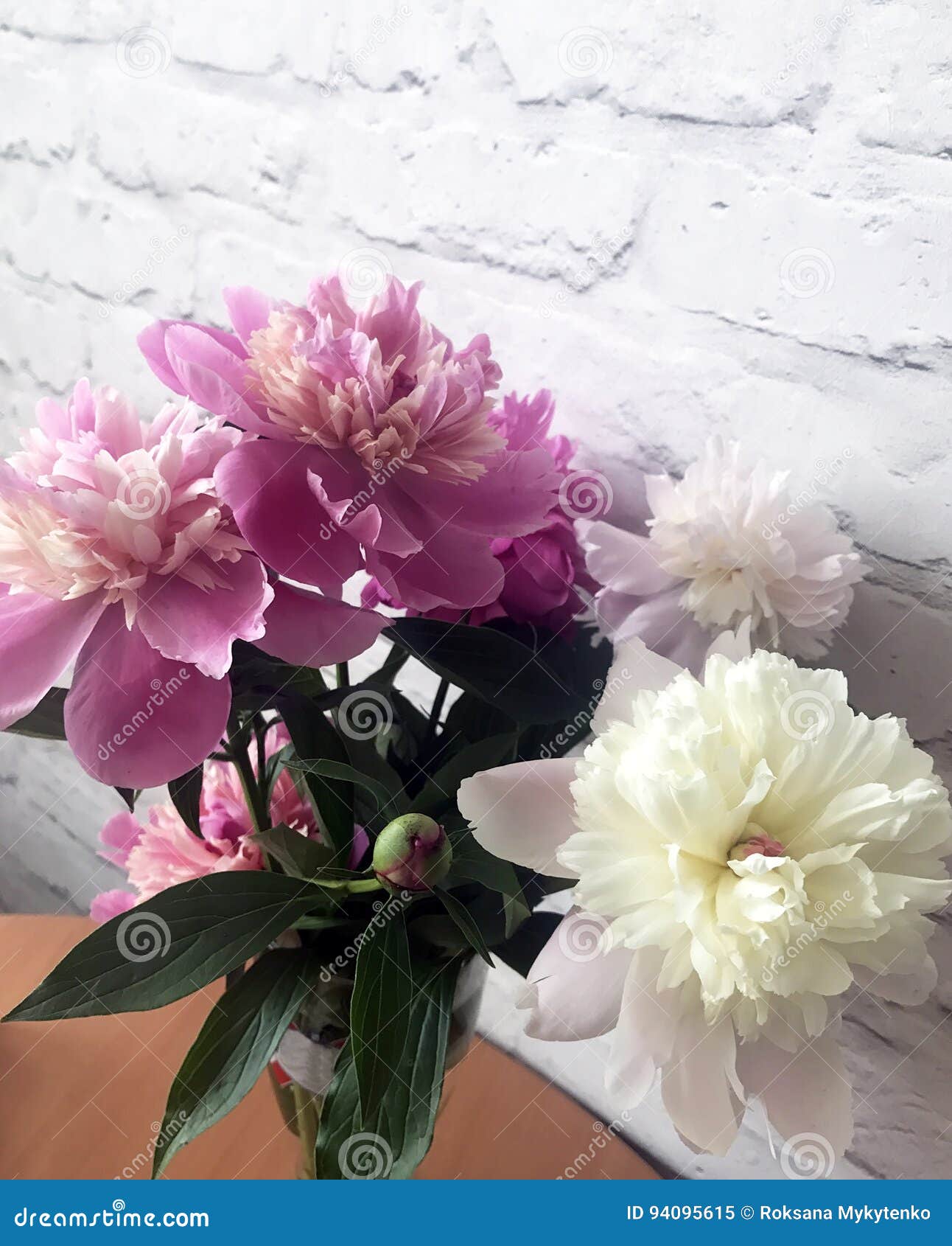 Mazzo Delle Peonie Rosa E Bianche Immagine Stock - Immagine di modo ...