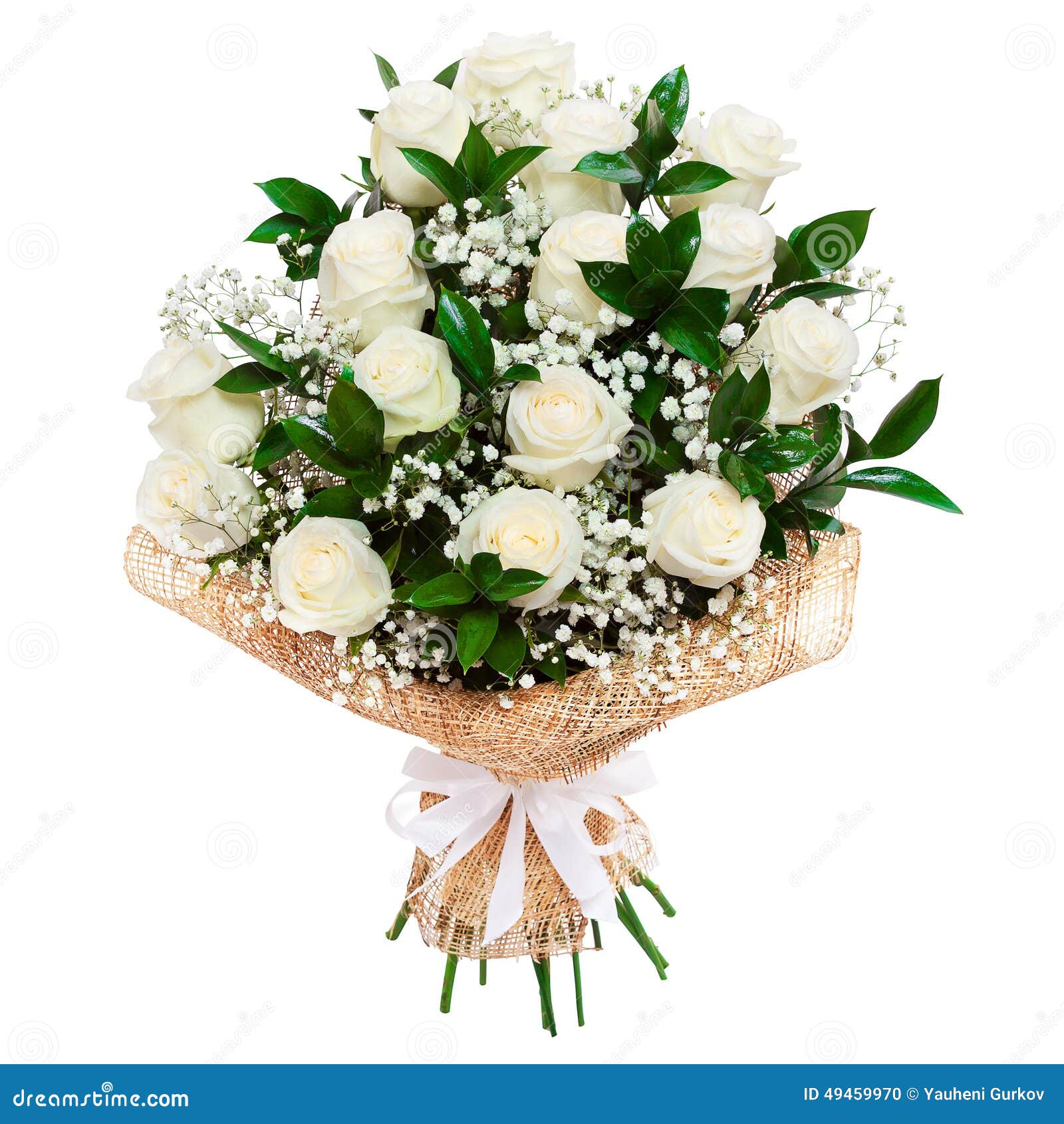 Mazzo Delle Rose Bianche Isolato Fotografia Stock - Immagine di oggetto ...