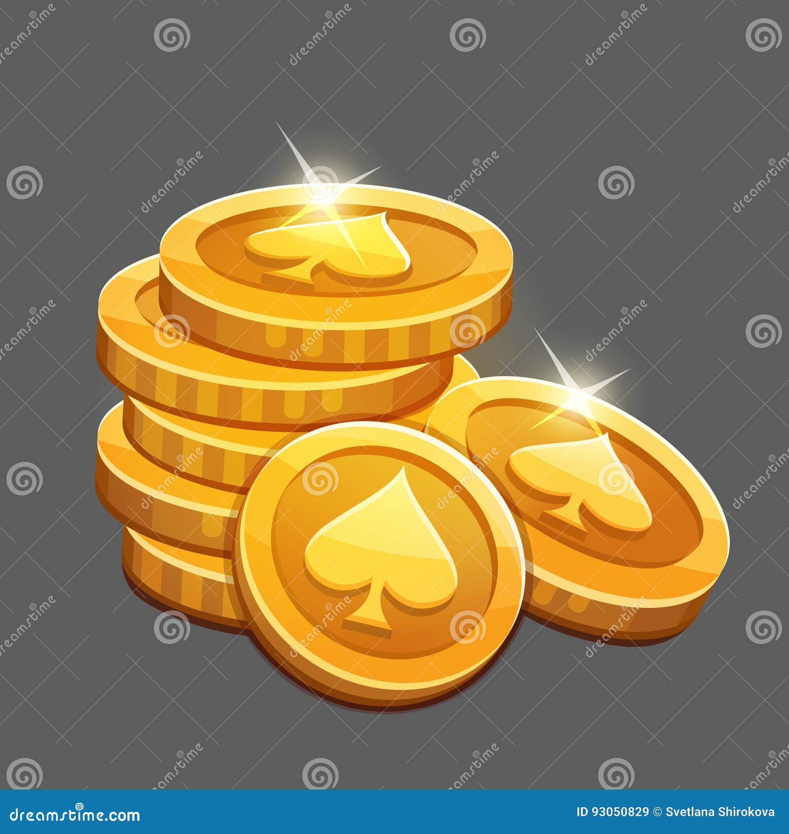 Mazzo Di Icona Delle Monete Di Oro Illustrazione Vettoriale ...