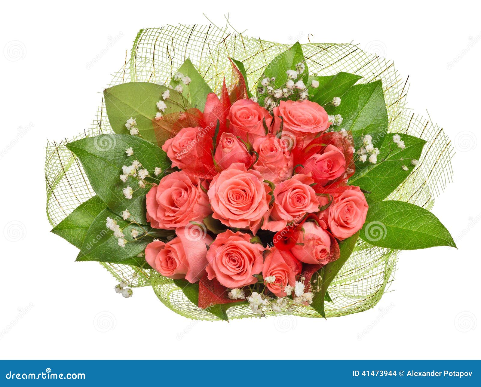 Mazzo Di Rose Rosa Isolate Su Bianco Fotografia Stock - Immagine di ...