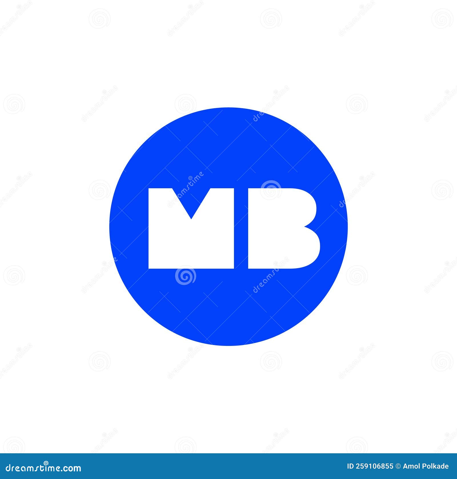 MB Company Name Initial Letters Monogram. MB Blue Round Icon Stock ...