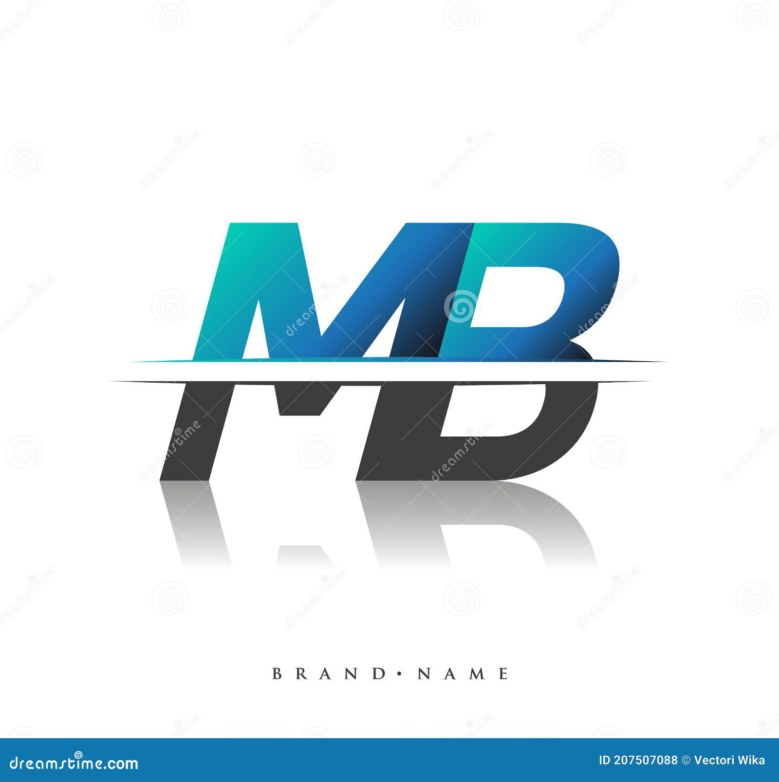 MB Initial Logo Company Name Colored Black and Blue, Simple and Modern ...