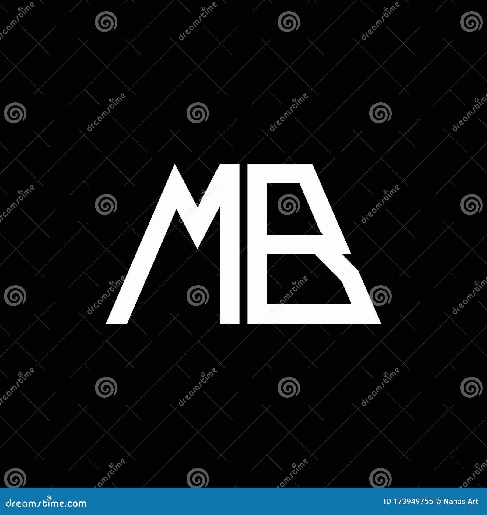 MB Logo Abstract Monogram Isolated on Black Background Stock Vector ...