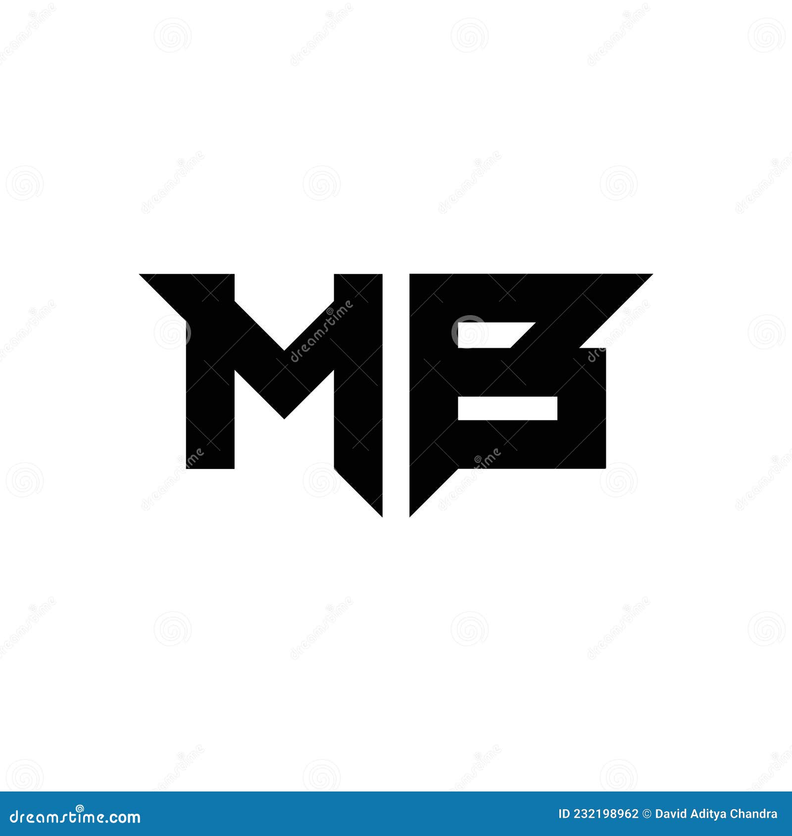 MB Logo Monogram Design Template Stock Vector - Illustration of black ...