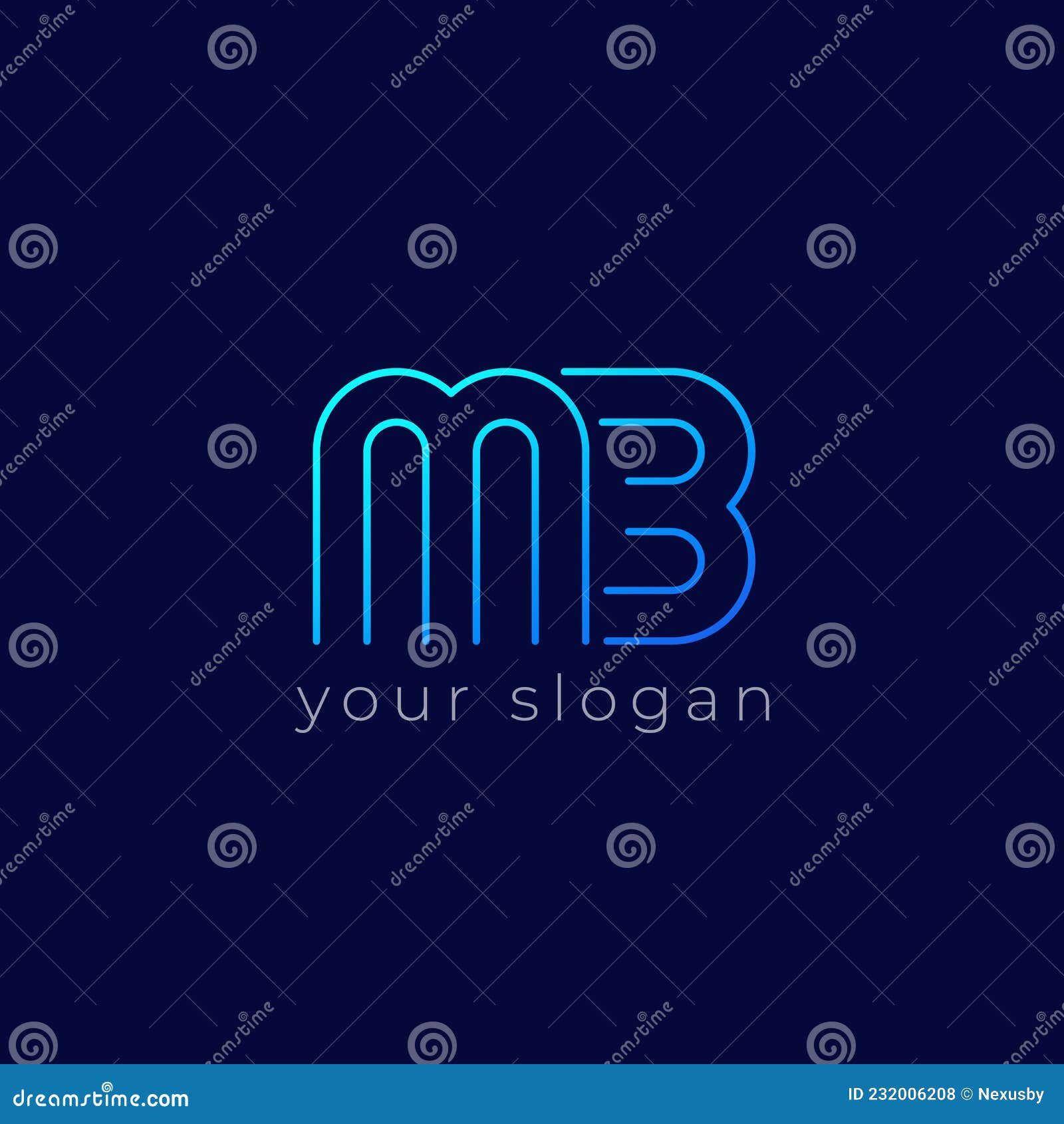 MB Logo, Monogram Line Design Stock Vector - Illustration of ...