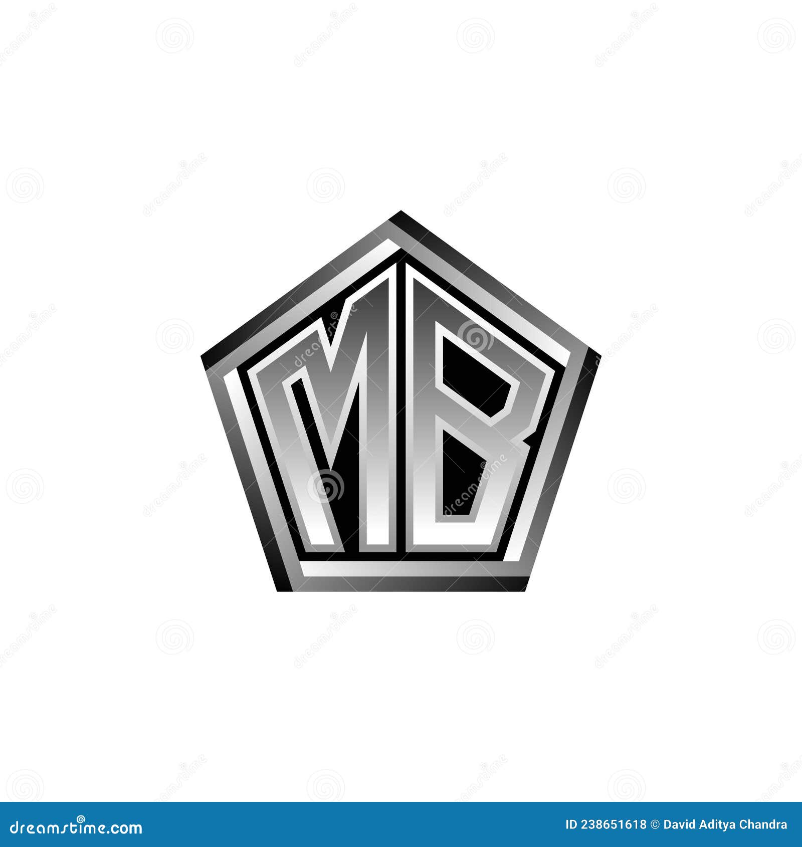 MB Logo Monogram Silver Geometric Modern Design Stock Vector ...