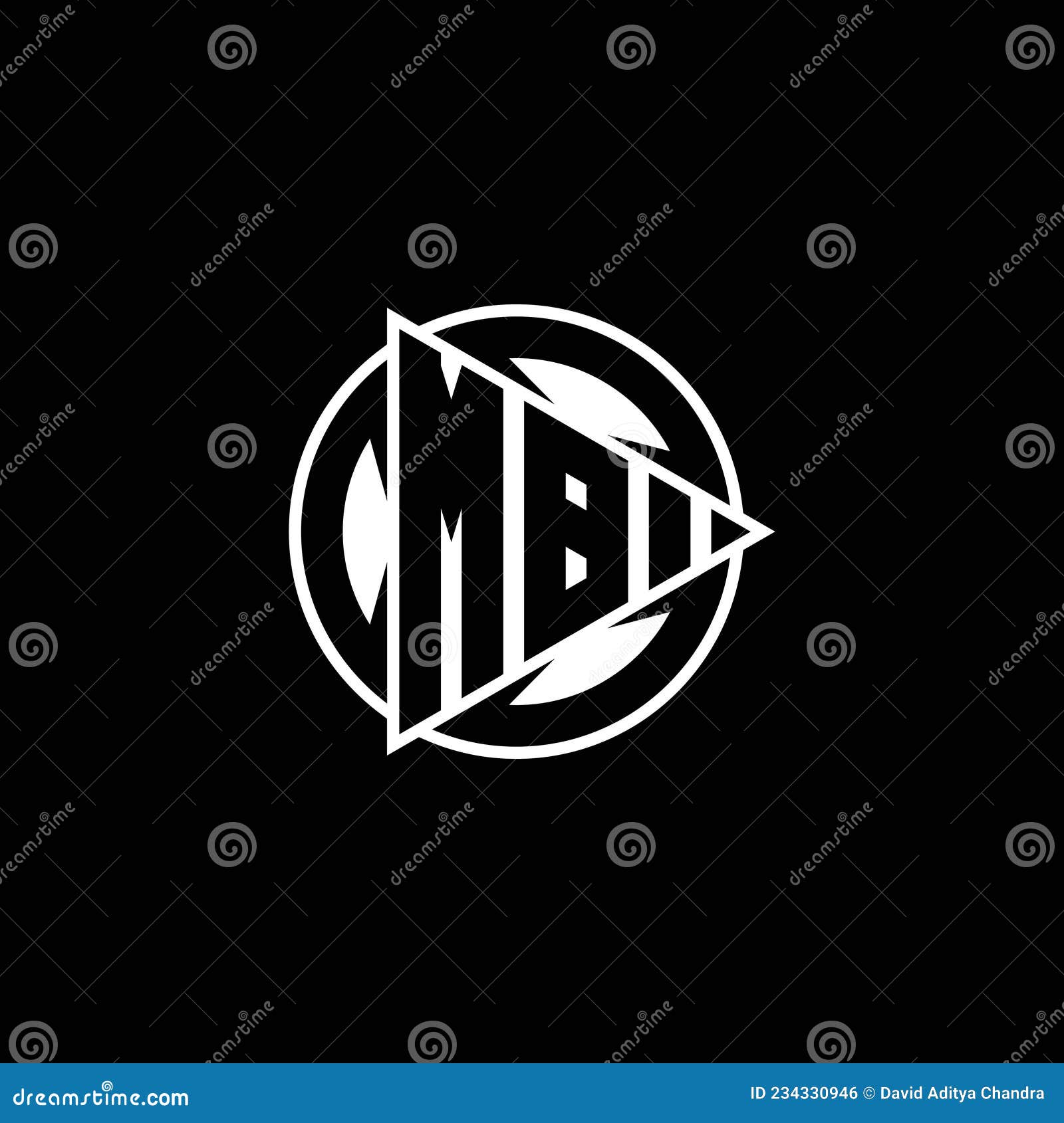 MB Logo Monogram Triangle Play Shape Circle Rounded Stock Vector ...