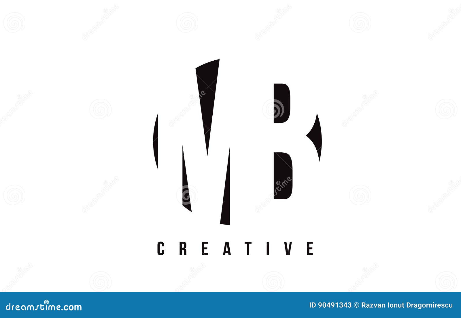 MB M B White Letter Logo Design with Circle Background. Stock Vector ...