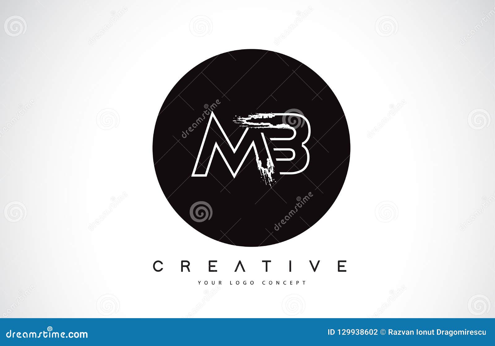 MB Modern Leter Logo Design with Black and White Monogram. Creative ...
