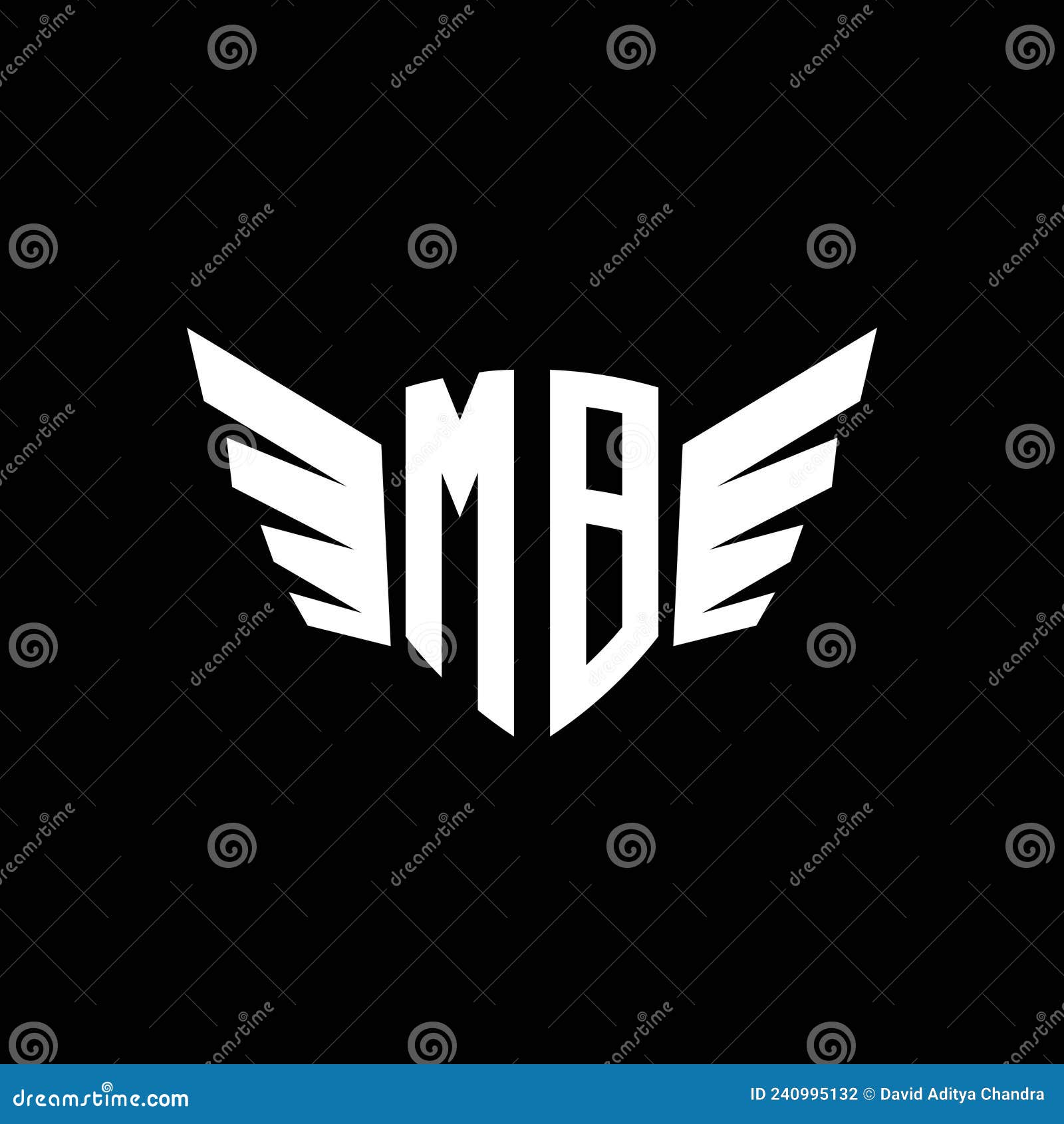 MB Monogram Wing Shape Style Stock Vector - Illustration of abstract ...