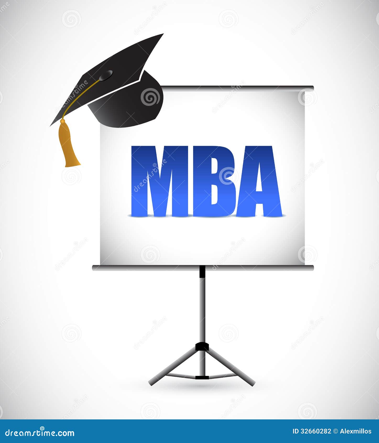 Mba Education Graduation Presentation Board. Stock Illustration ...