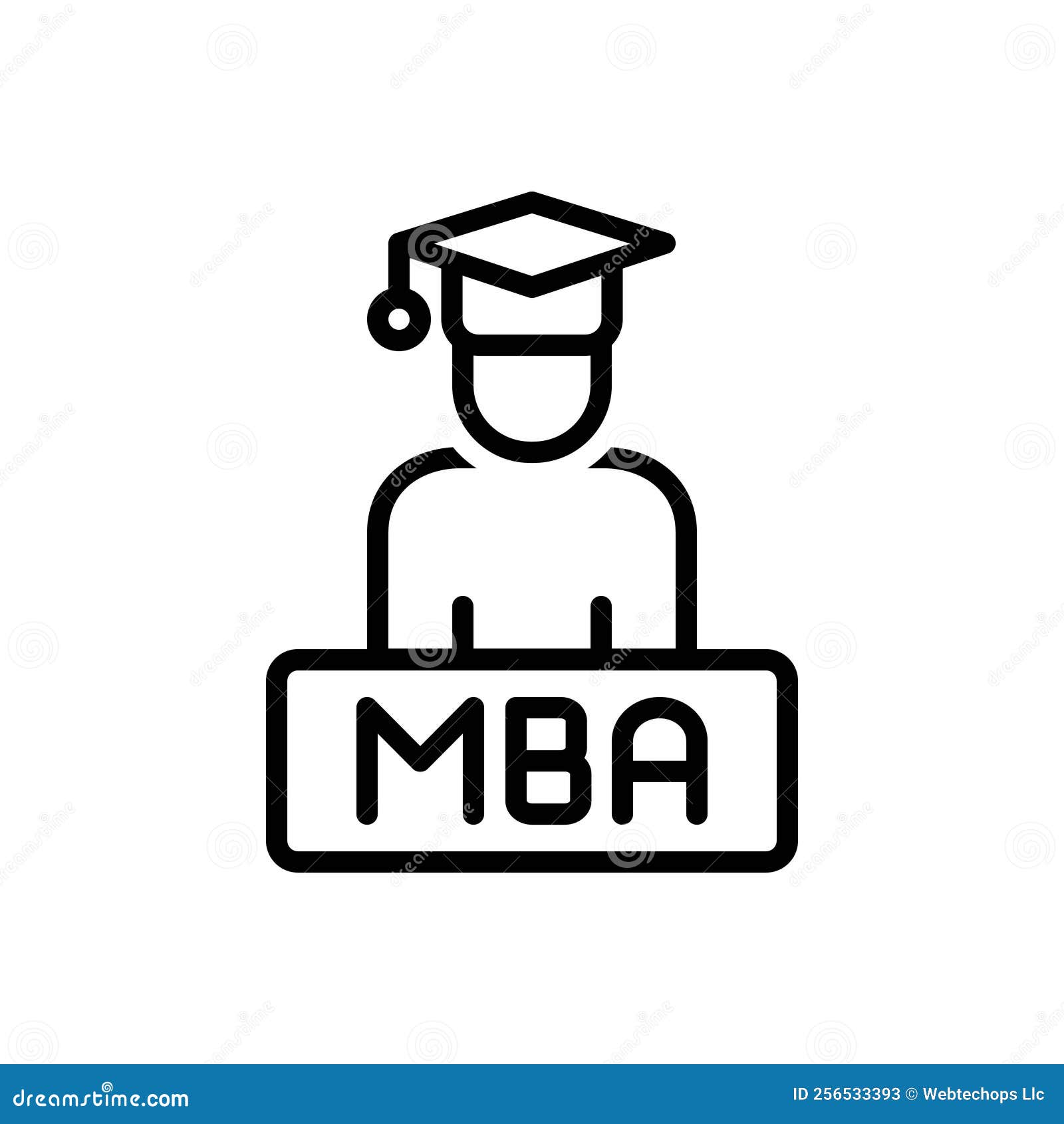 Black Line Icon for Mba, Academic and Degree Stock Vector ...