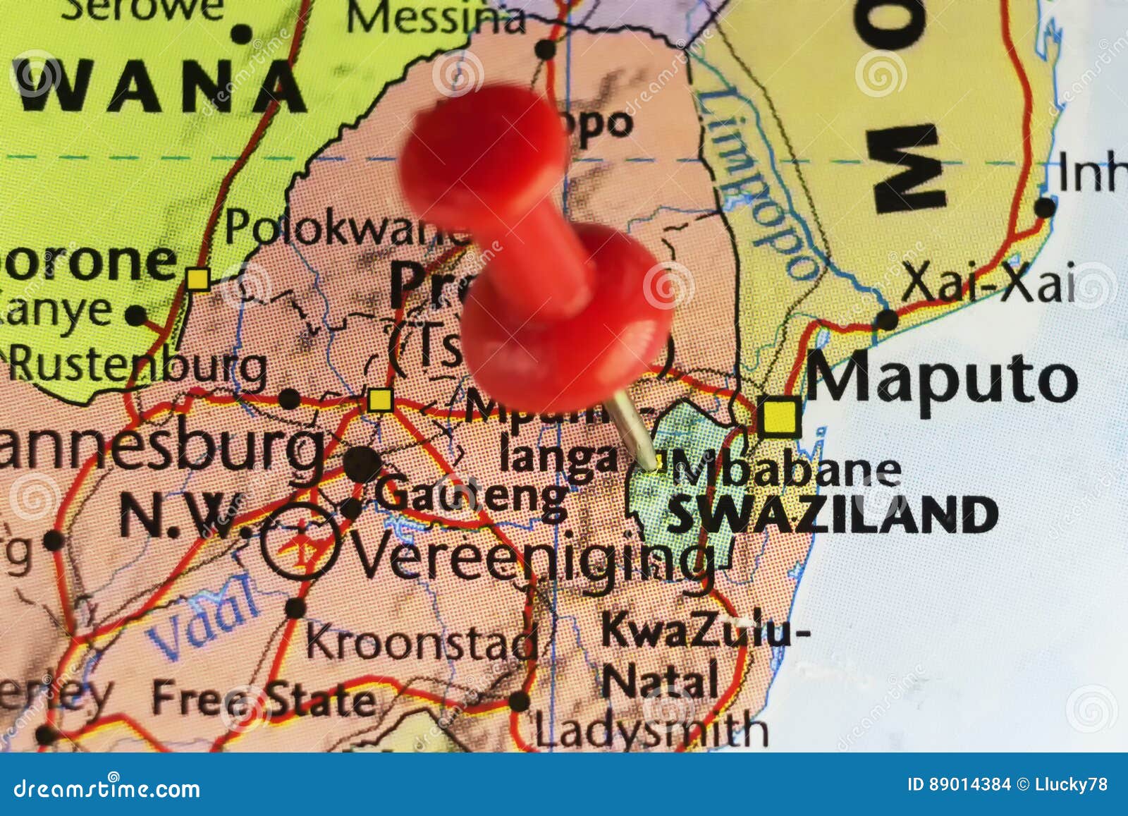 Mbabane Capital City of Swaziland Stock Photo - Image of space, atlas ...