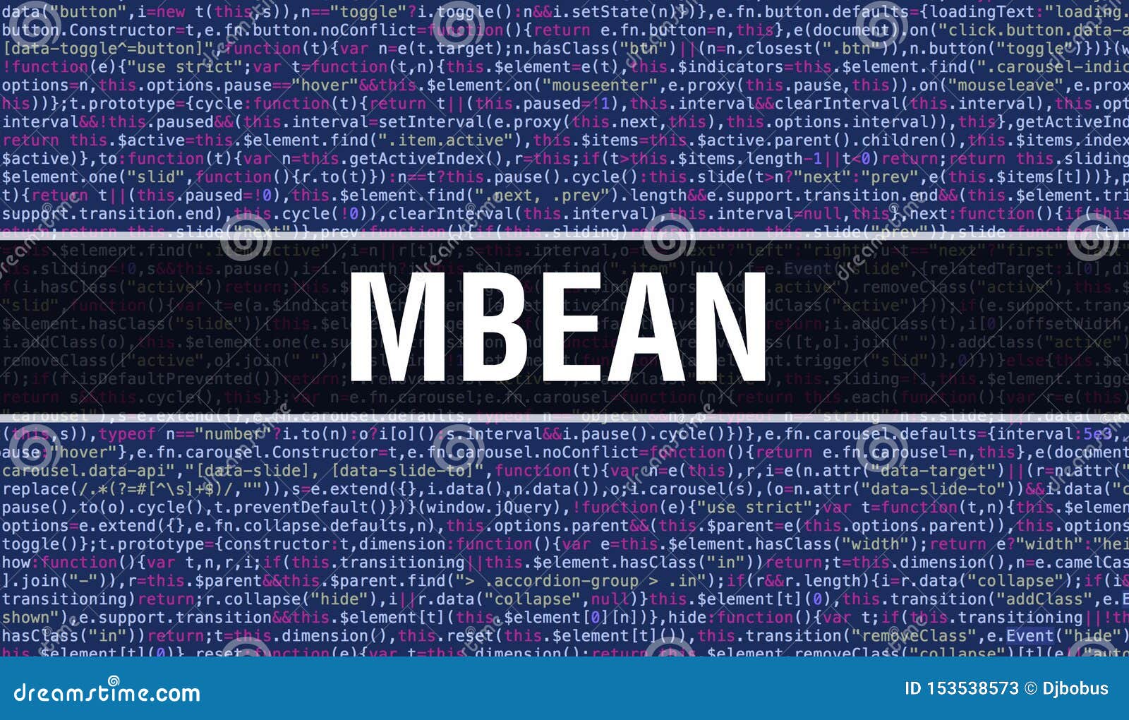 Mbean Text Written On Programming Code Abstract Technology Background Of Software Developer And