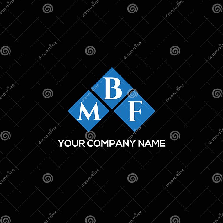 MBF Letter Logo Design on BLACK Background. MBF Creative Initials ...