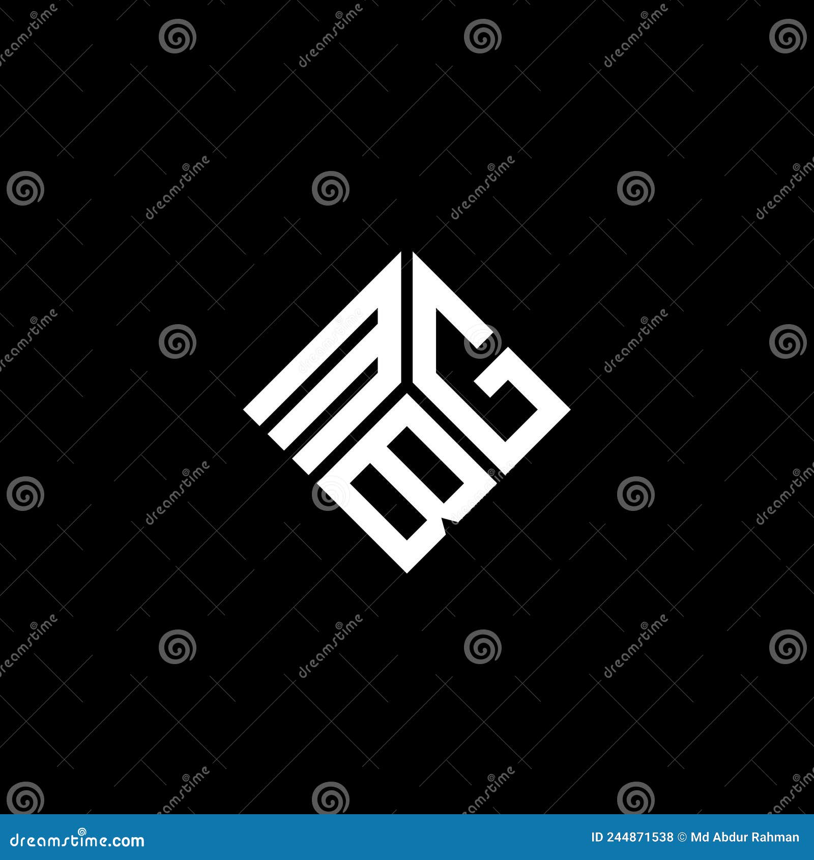 MBG Letter Logo Design on Black Background. MBG Creative Initials ...