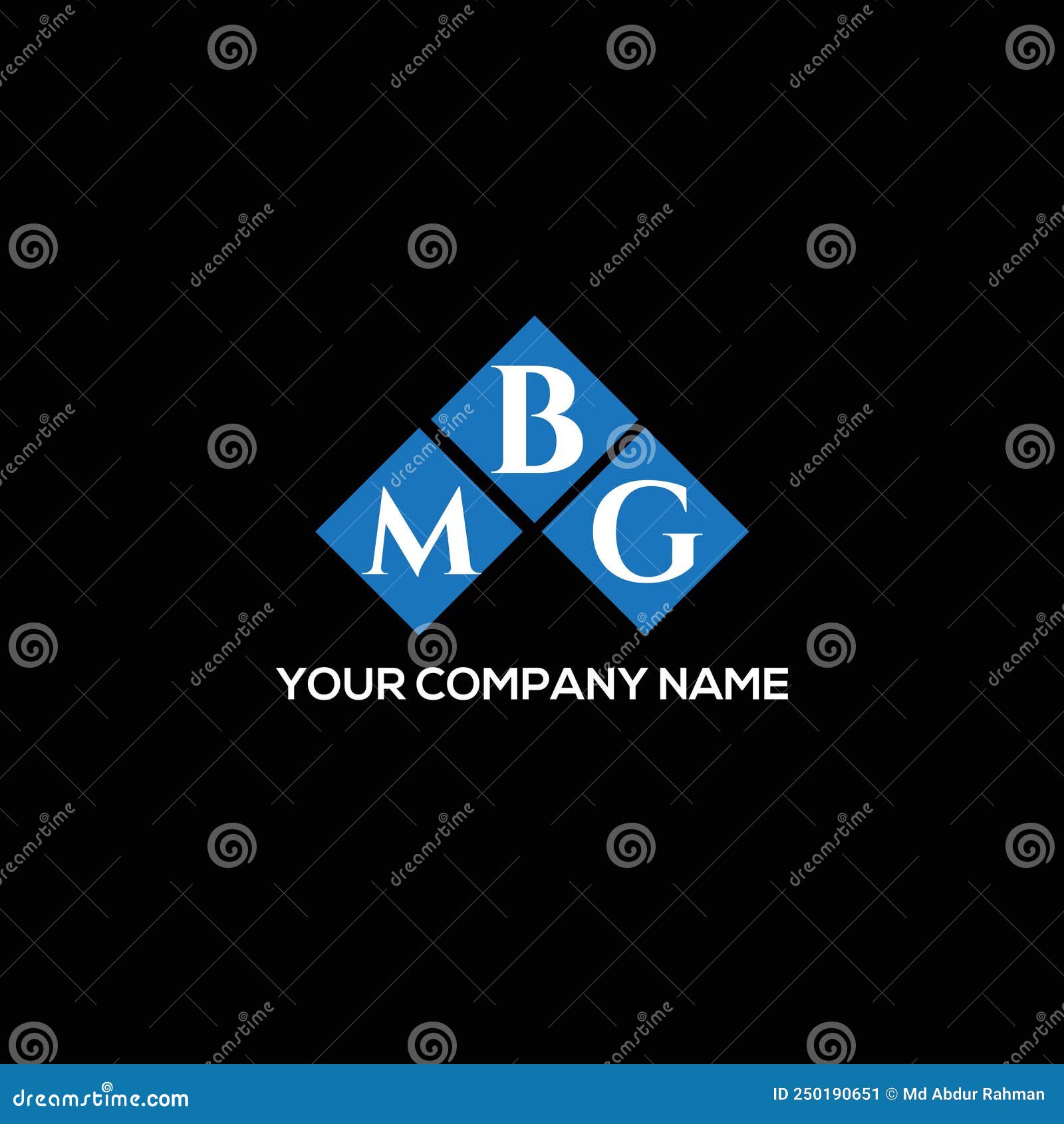 MBG Letter Logo Design on BLACK Background. MBG Creative Initials ...