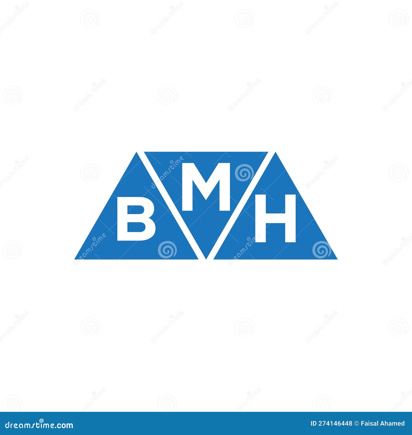 MBH Abstract Initial Logo Design on White Background. MBH Creative ...