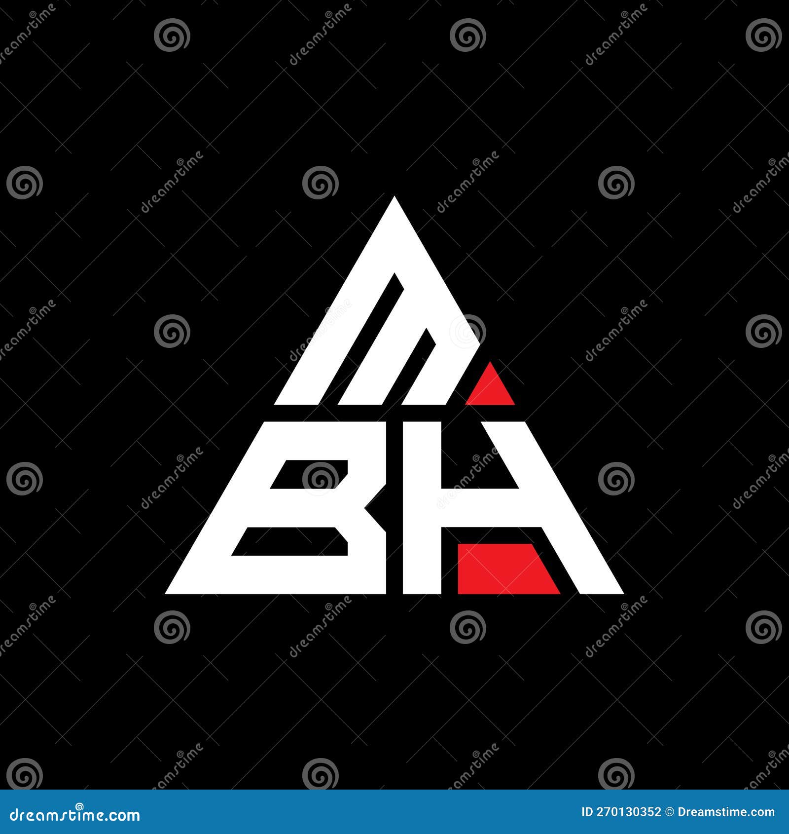 MBH Triangle Letter Logo Design with Triangle Shape. MBH Triangle Logo ...
