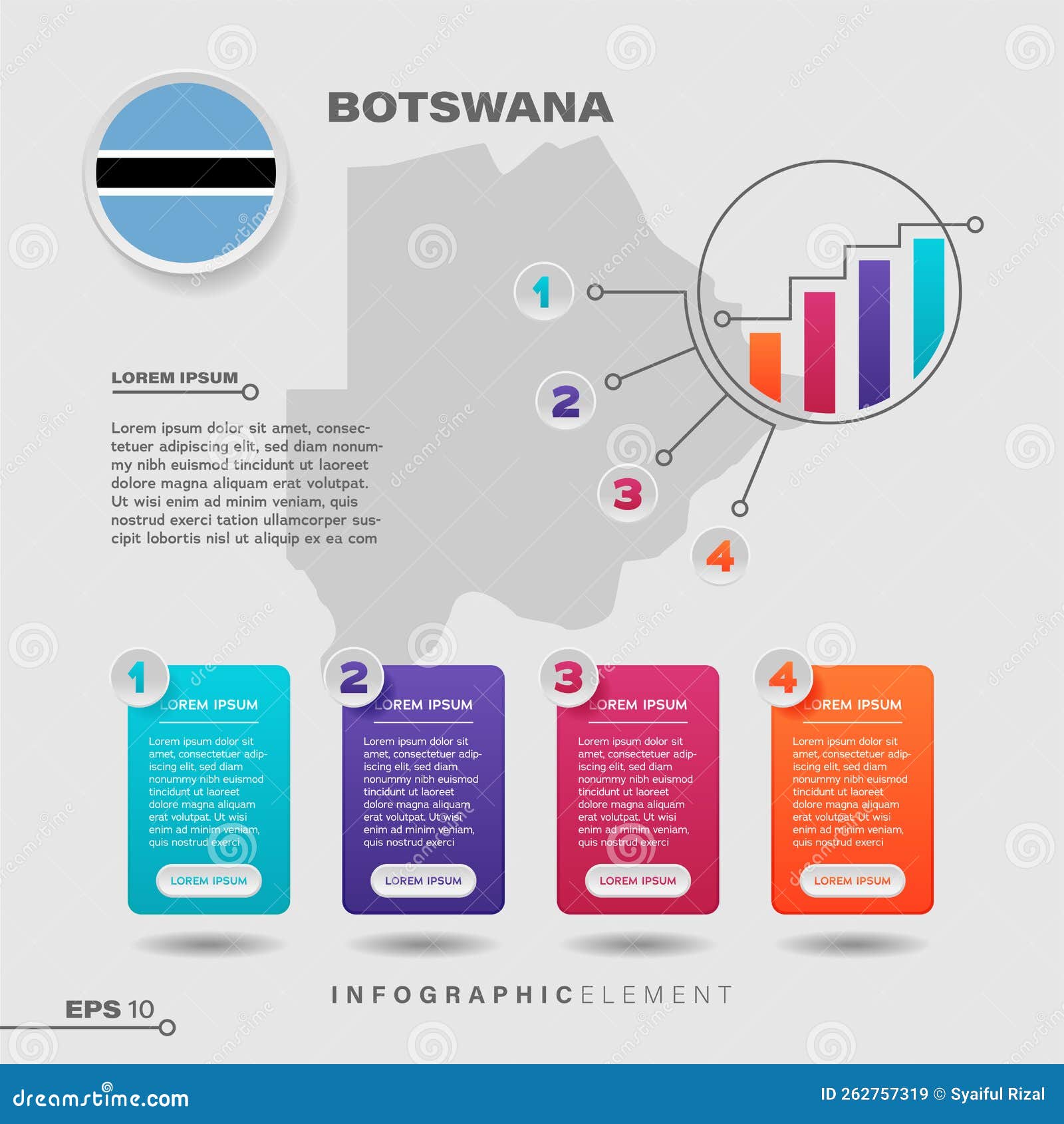 Botswana Chart Infographic Elements Stock Illustration - Illustration ...