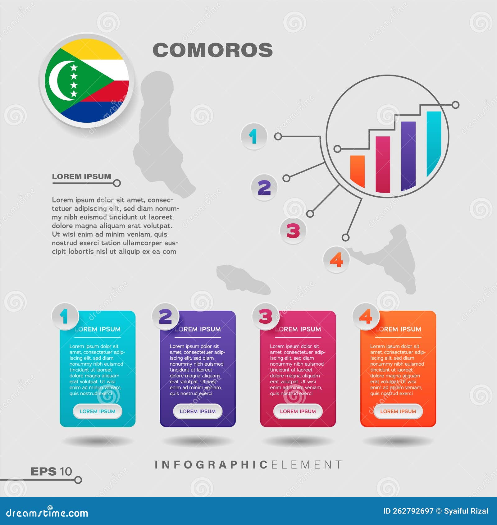 Comoros Chart Infographic Elements Stock Illustration - Illustration of ...