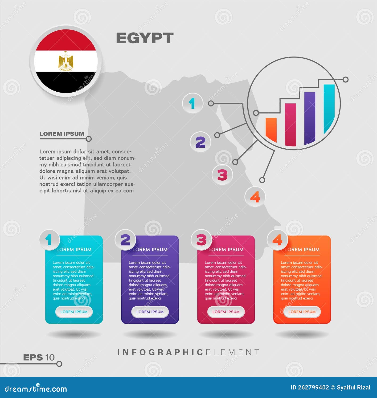 Infographic For Egypt, Detailed Map Of Egypt With Flag Vector ...