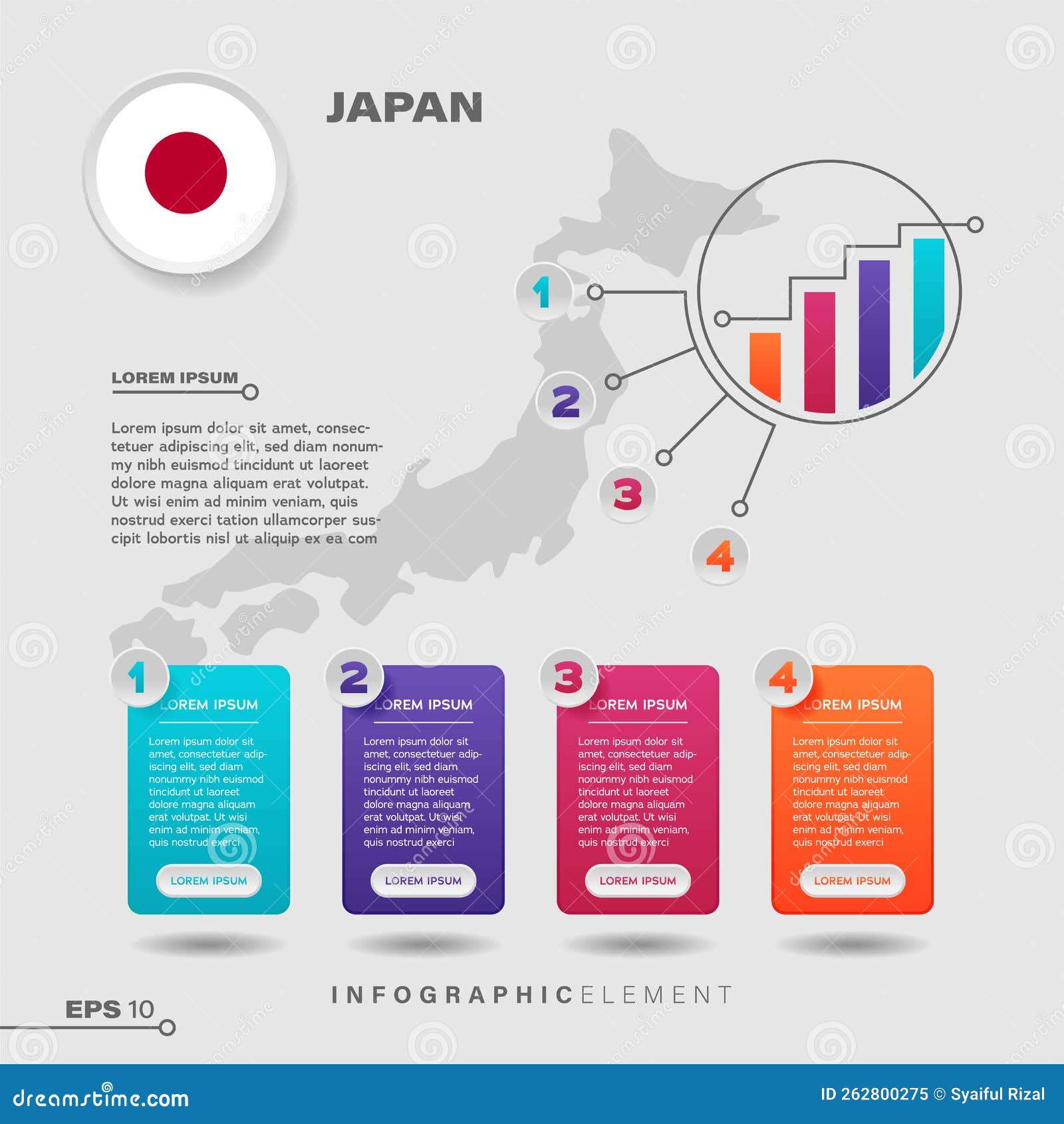 Japan Chart Infographic Element Stock Illustration - Illustration of ...