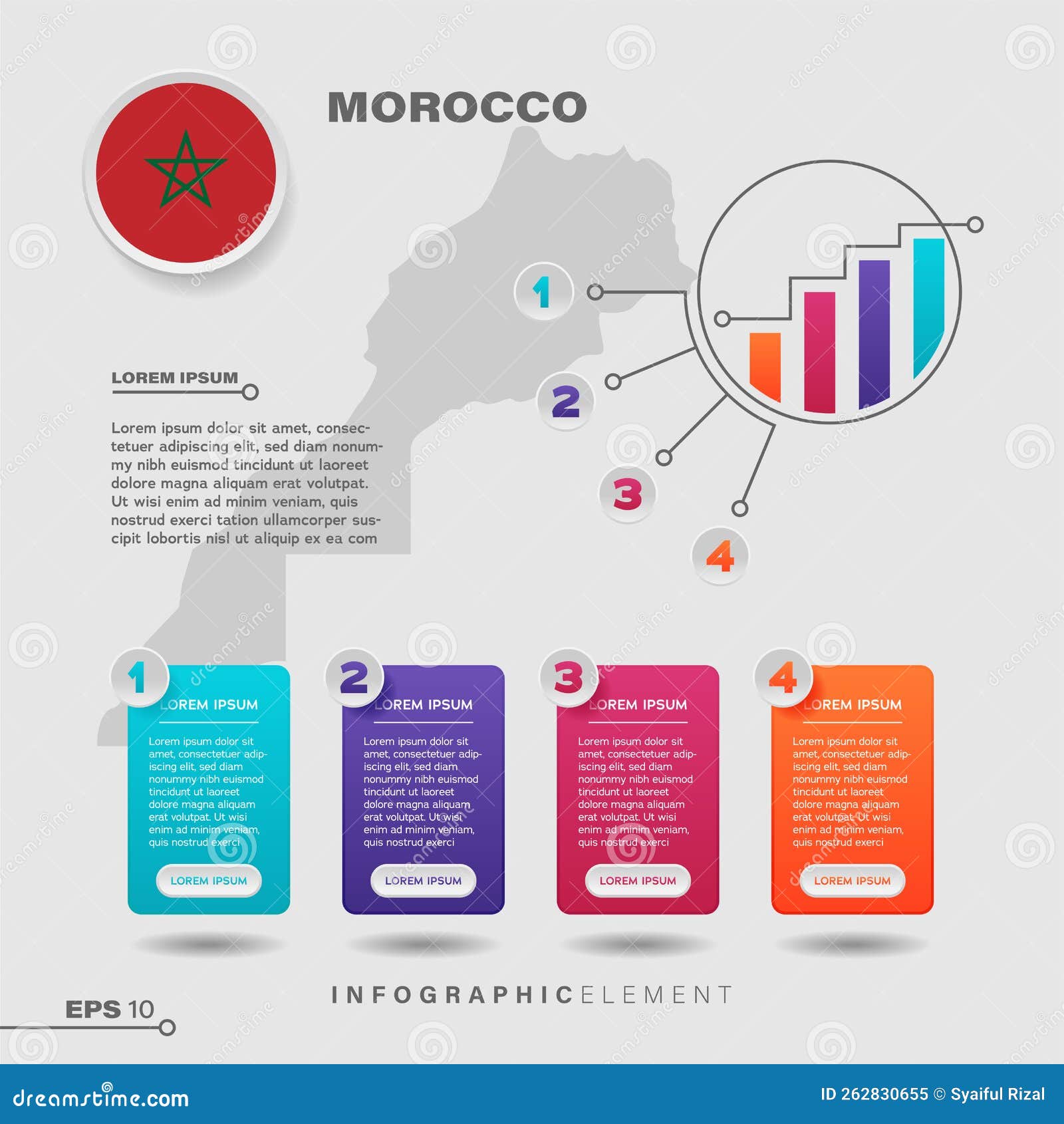 Morocco Chart Infographic Element Stock Illustration - Illustration of ...