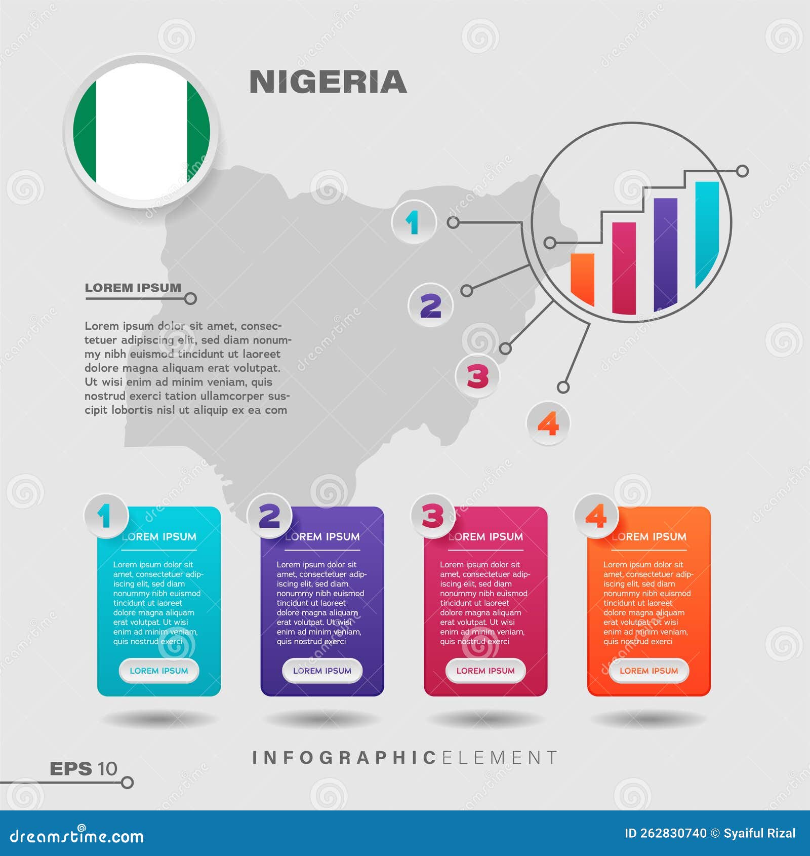 Nigeria Chart Infographic Element Stock Illustration - Illustration of ...