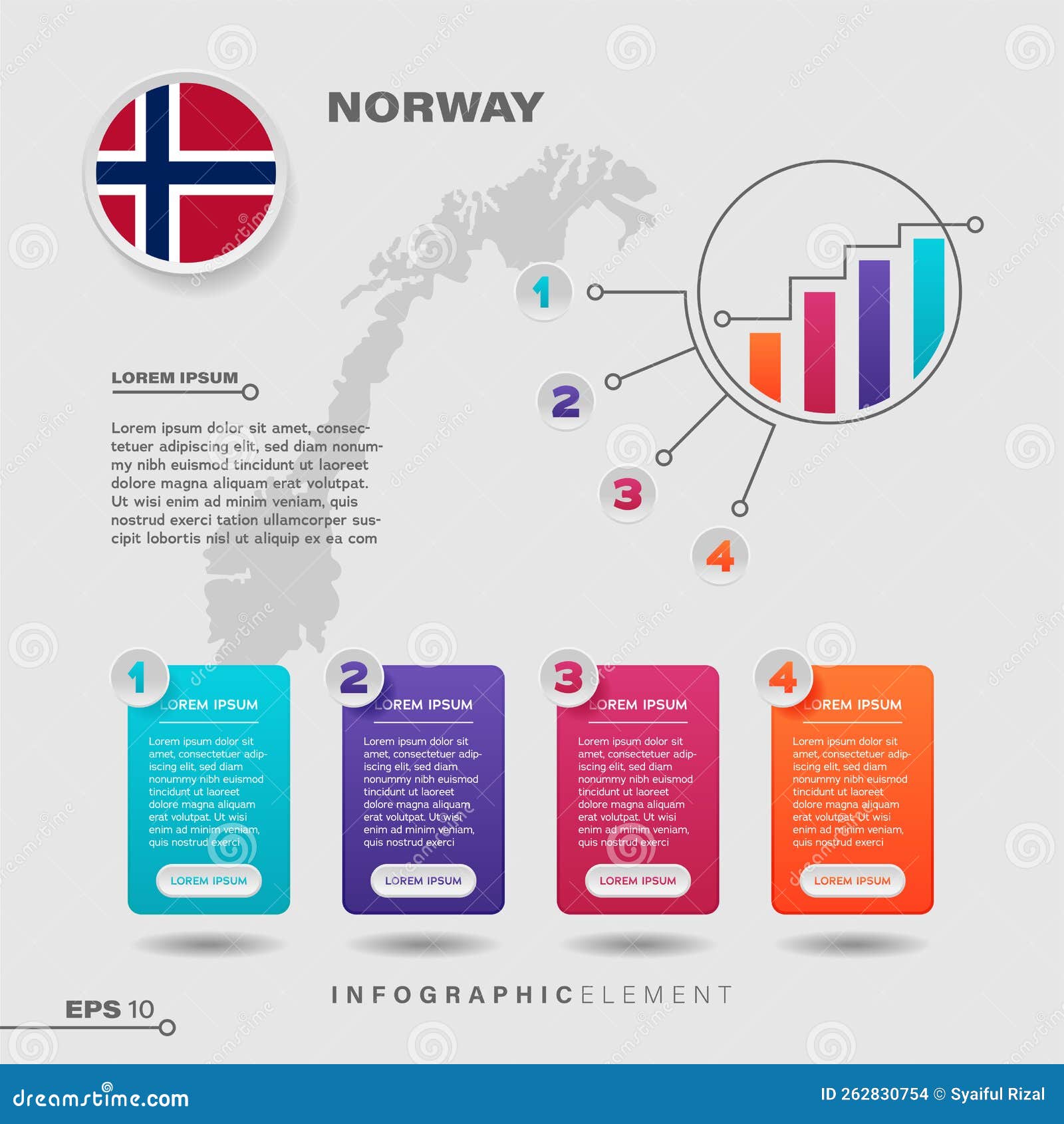 Norway Chart Infographic Element Stock Illustration - Illustration of ...