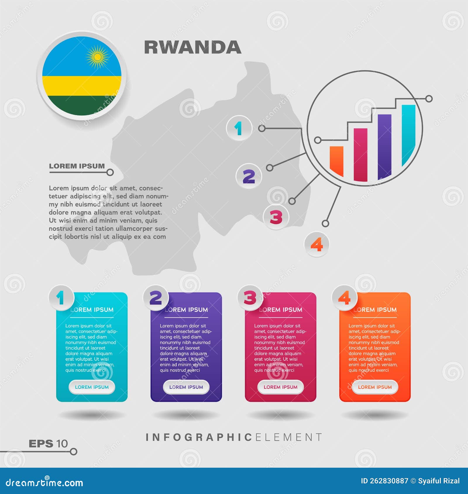 Rwanda Chart Infographic Elements Stock Illustration - Illustration of ...