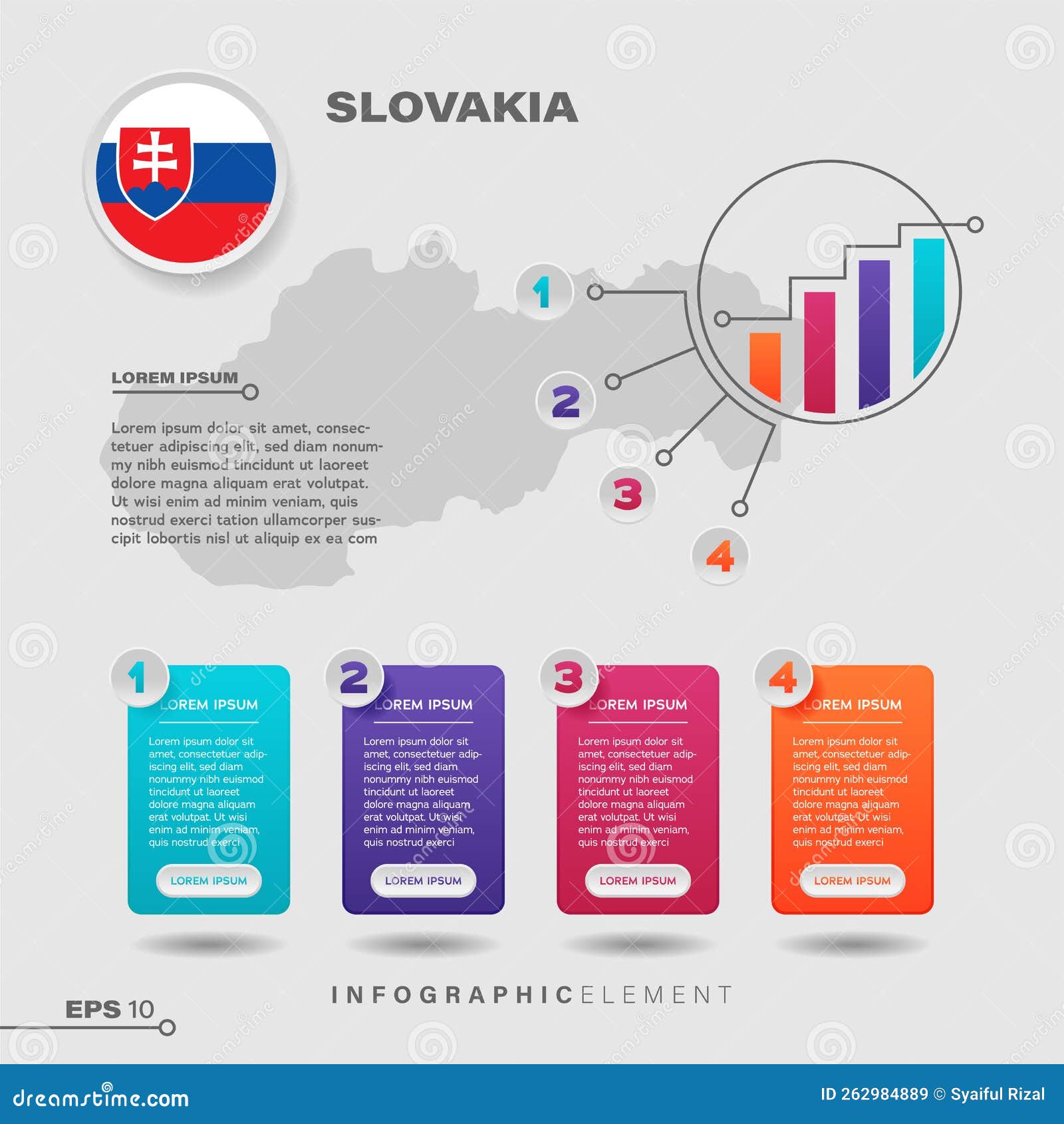 Slovakia Chart Infographic Elements Stock Illustration - Illustration ...