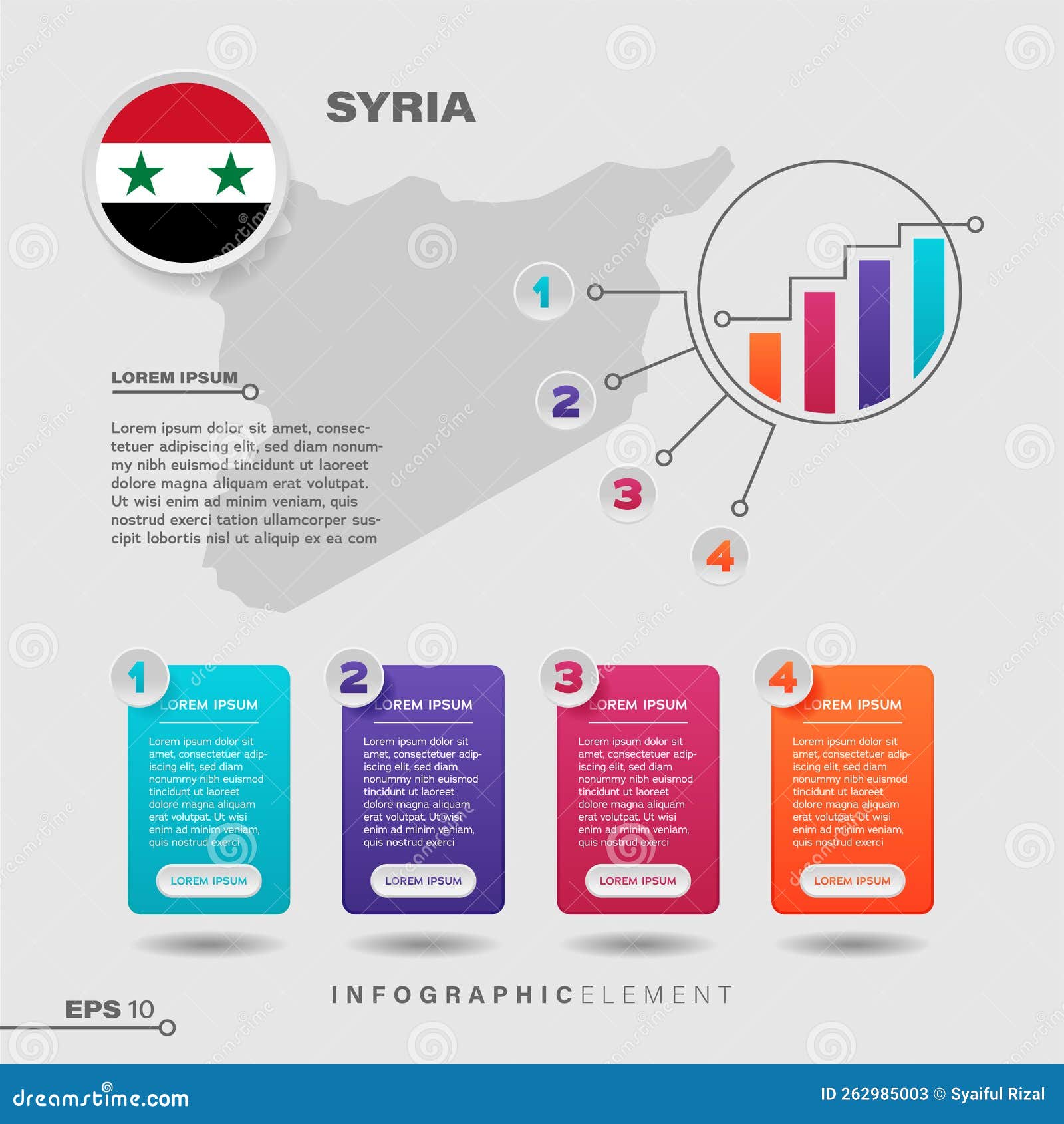Syria Chart Infographic Elements Stock Illustration - Illustration of ...