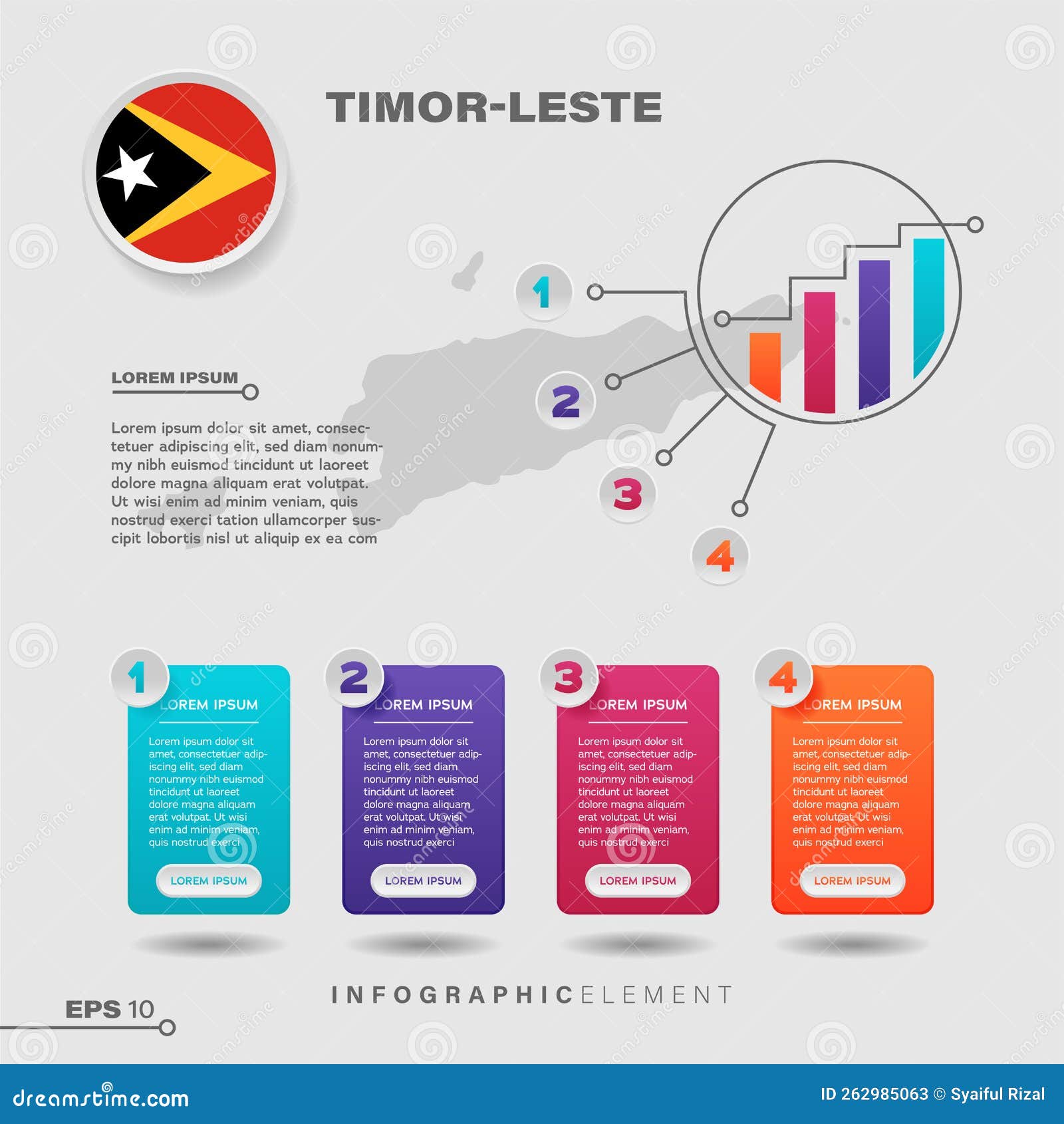 Timor Leste Chart Infographic Elements Stock Illustration ...