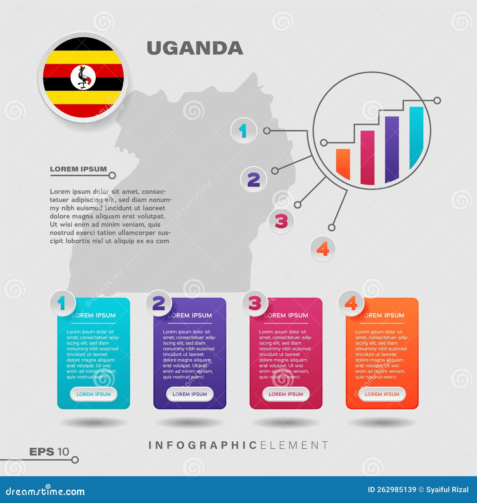 Uganda Chart Infographic Elements Stock Illustration - Illustration of ...