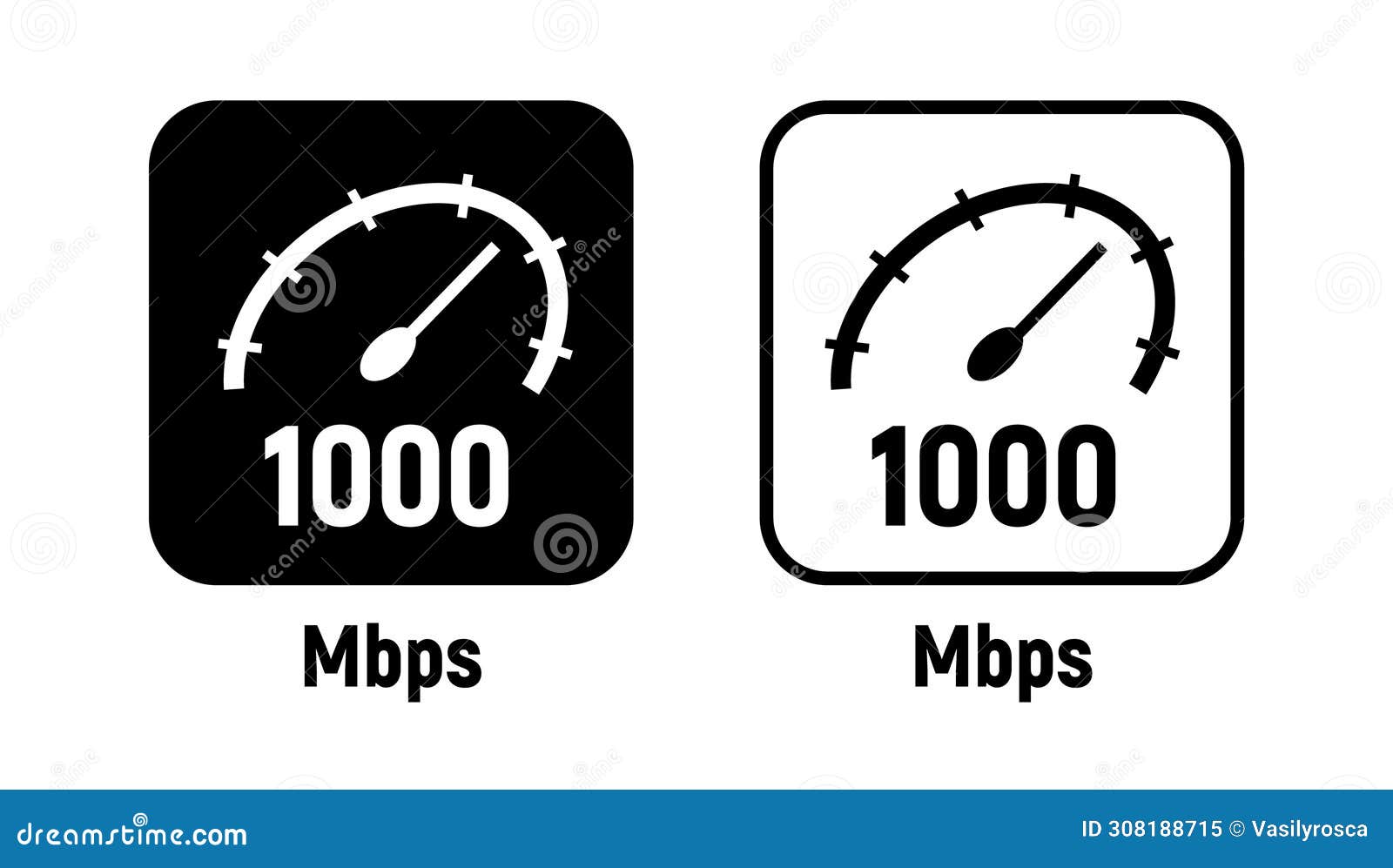 1000 Mbps Data Internet Symbol Digital Icon Broadband Stock Vector ...