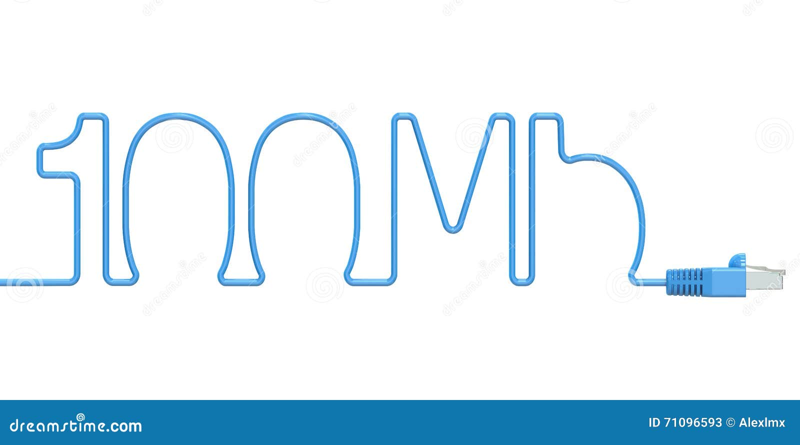 100 Mbps Internet Concept, Computer Network Cable. 3D Rendering Stock ...