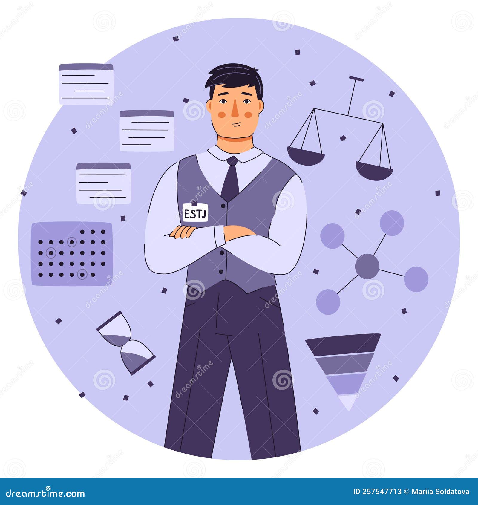 Mbti Concept. Manager Estj Character Stock Vector - Illustration of ...