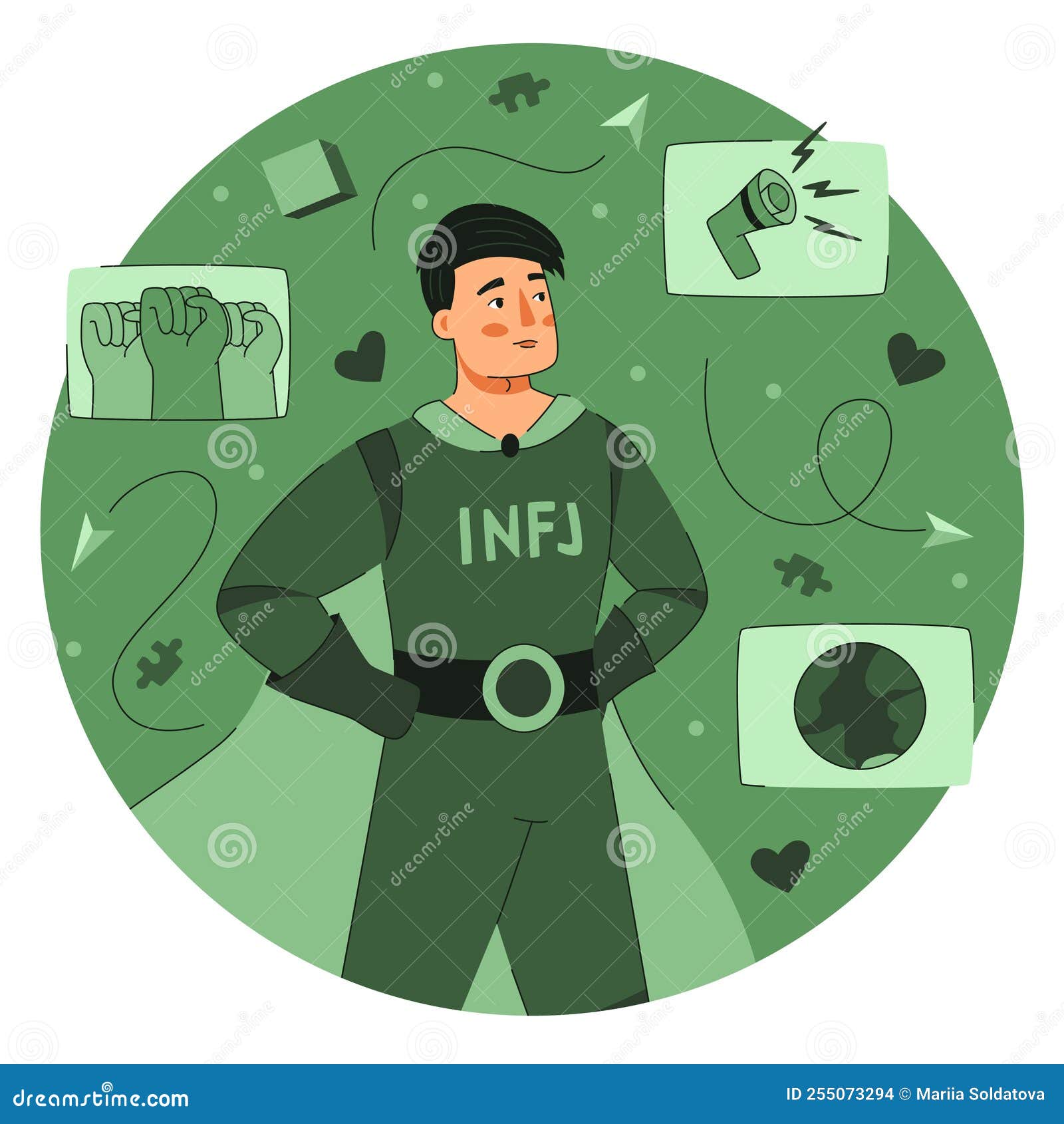 MBTI Socionics Concept Diplomat Infp Character Vector Illustration ...