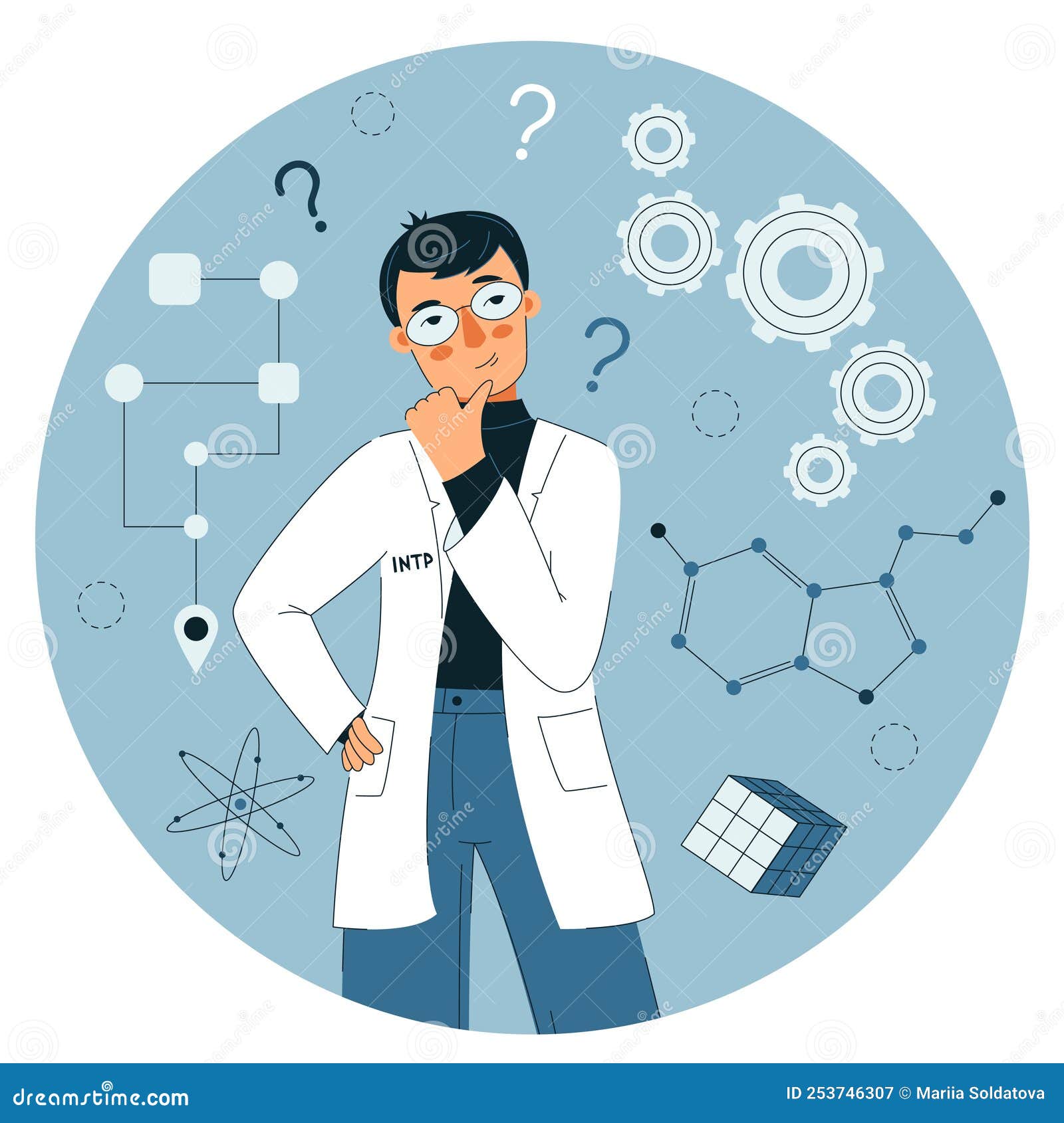 MBTI Socionics Concept Analysts Character Flat Art Stock Vector ...