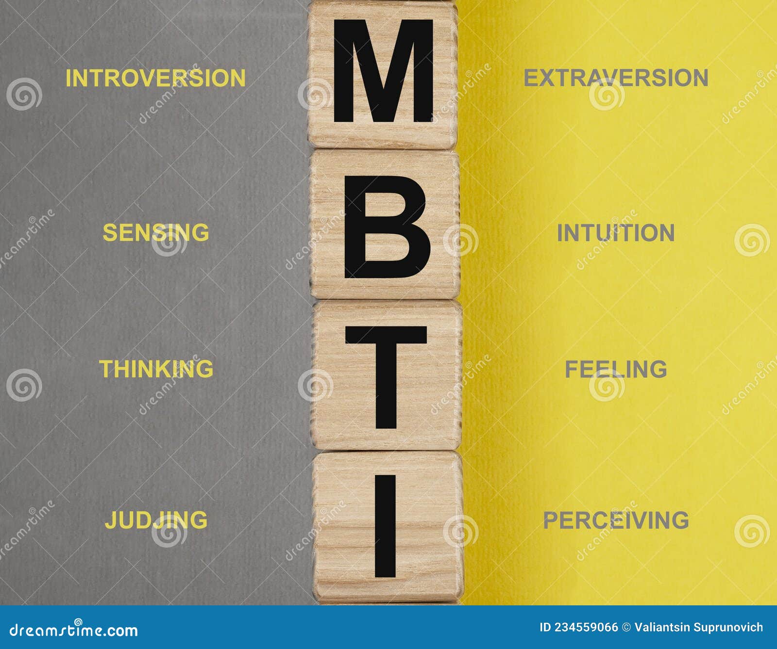 MBTI Test and Its Types, Dichotomies Concept. Acronym on Cubes Stock ...